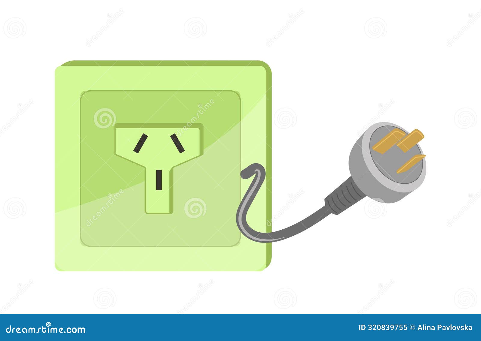 Triple Wired Power Plugs and Electrical Socket Type I Vector ...