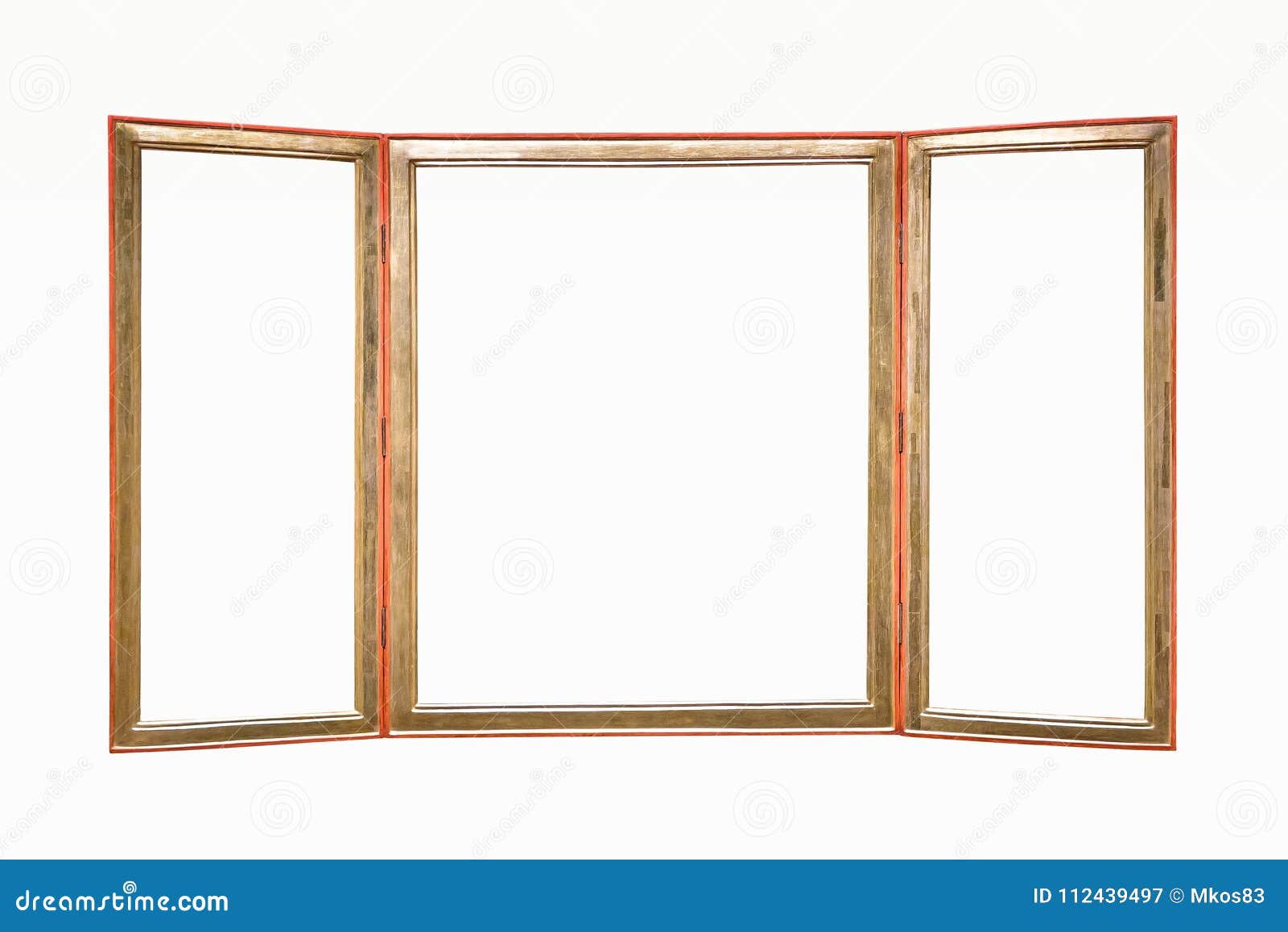 Triple Wooden Picture Frame Stock Image - Image of triple, rectangle ...