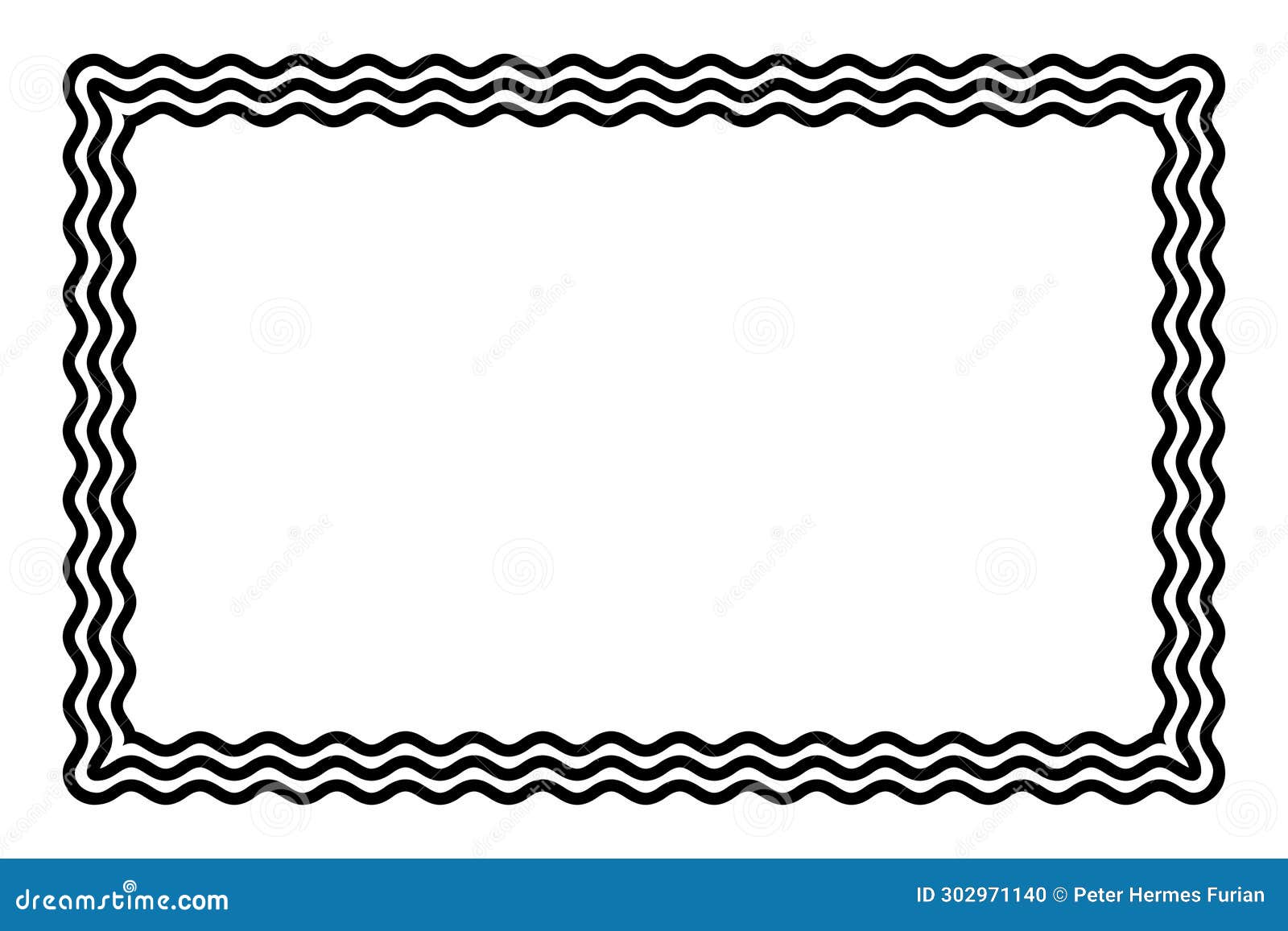 Two Bold Wavy Lines Forming A Rectangle Frame And Decorative Border ...