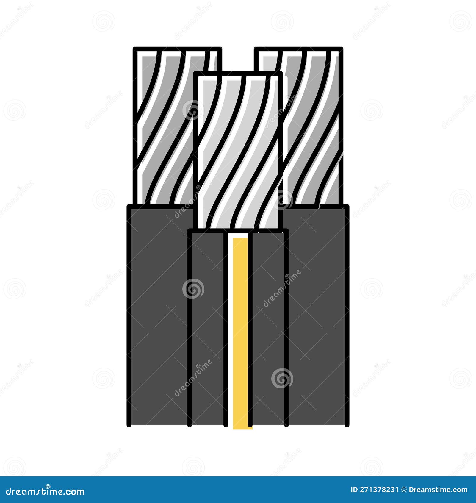 Triplex Wire Cable Color Icon Vector Illustration Stock Vector ...