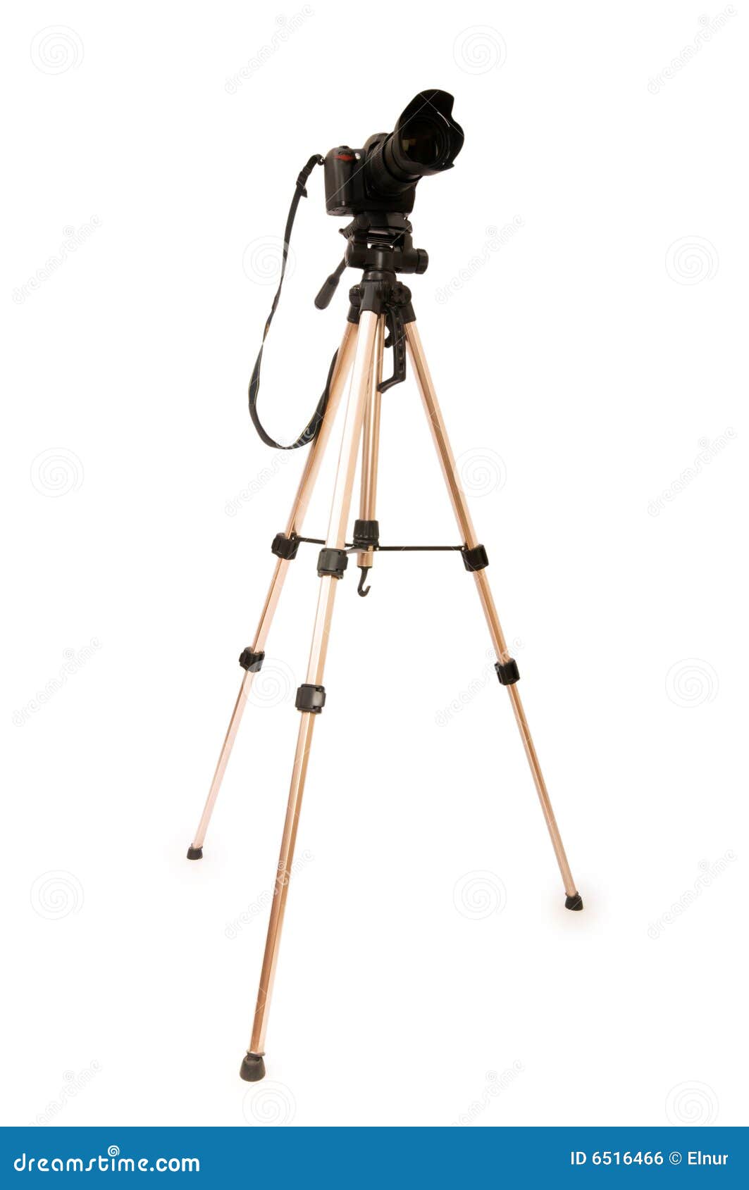 Tripod and camera isolated stock photo. Image of close - 6516466