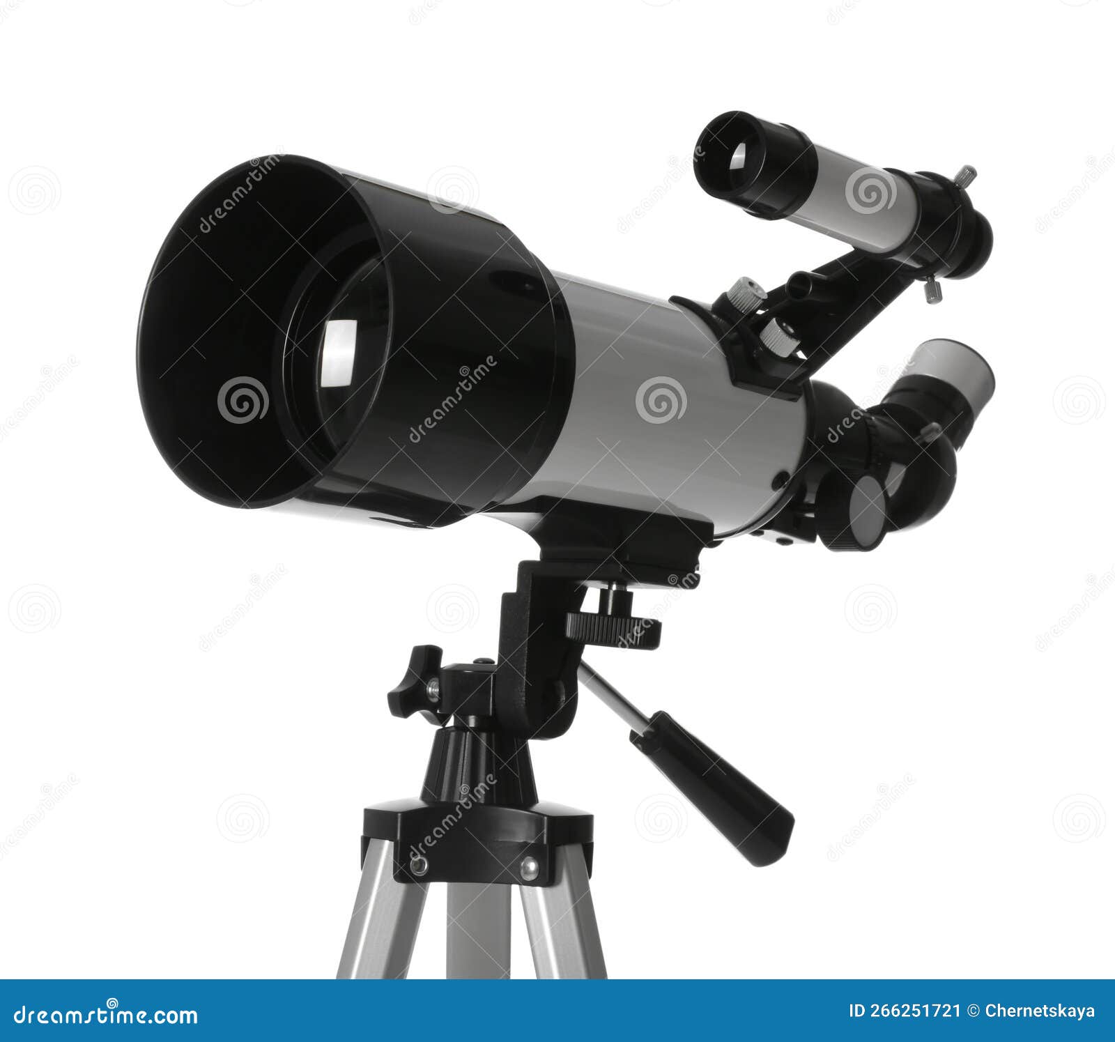 Tripod with Modern Telescope Isolated on White Stock Image - Image of ...