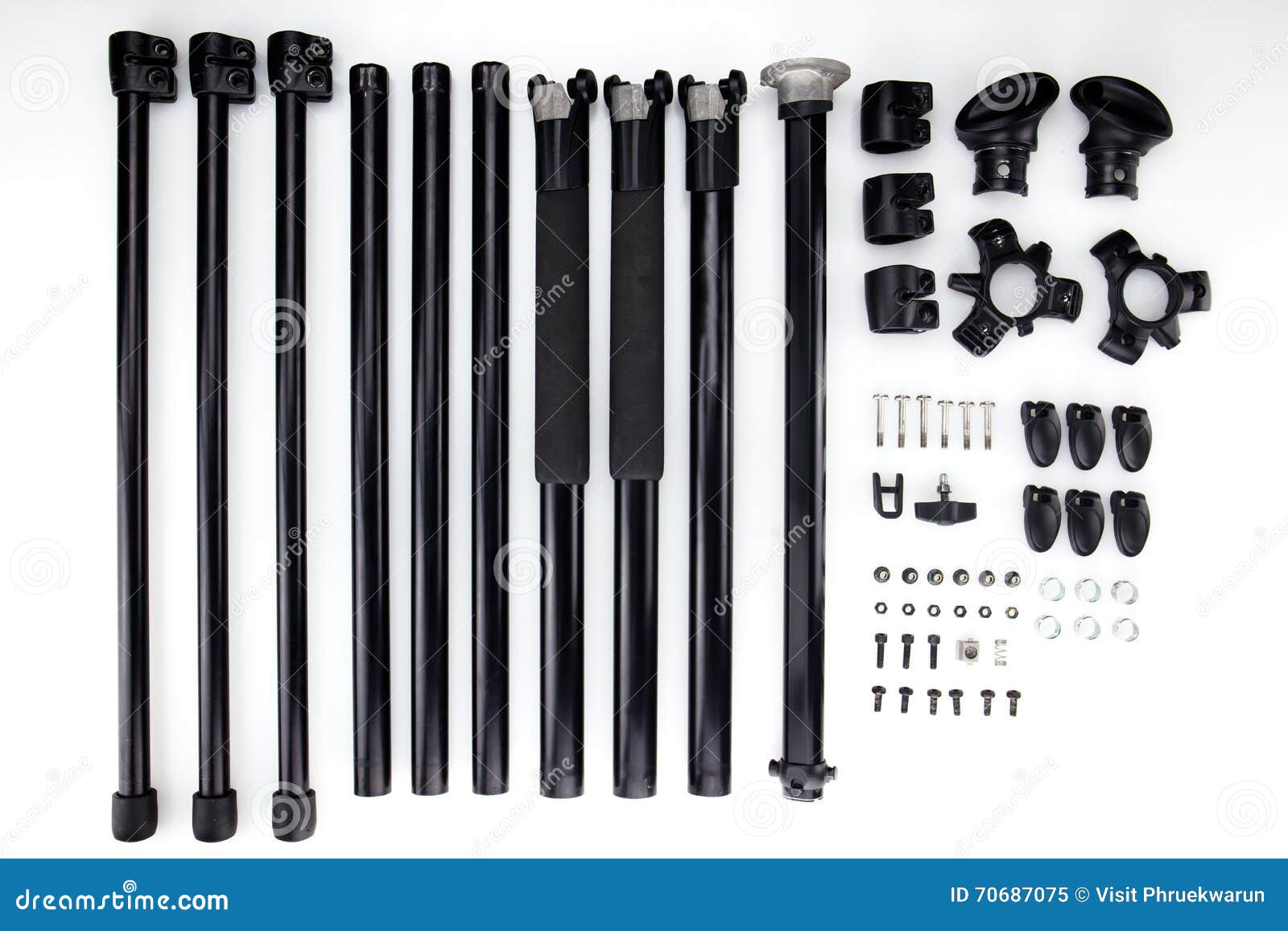 Tripod with Parts on White Background Stock Image - Image of manual ...