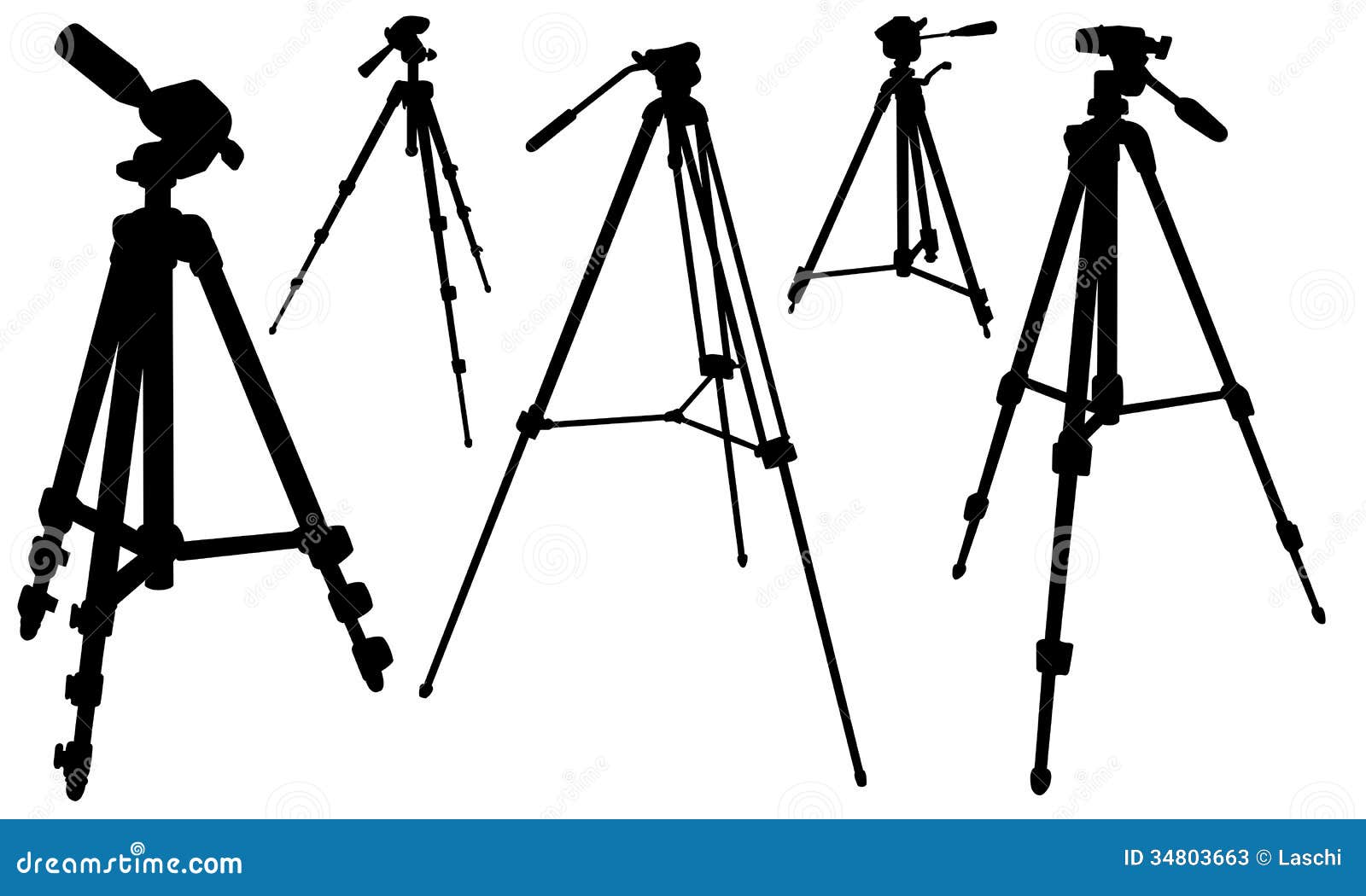 Tripods stock vector. Illustration of photographic, outline - 34803663