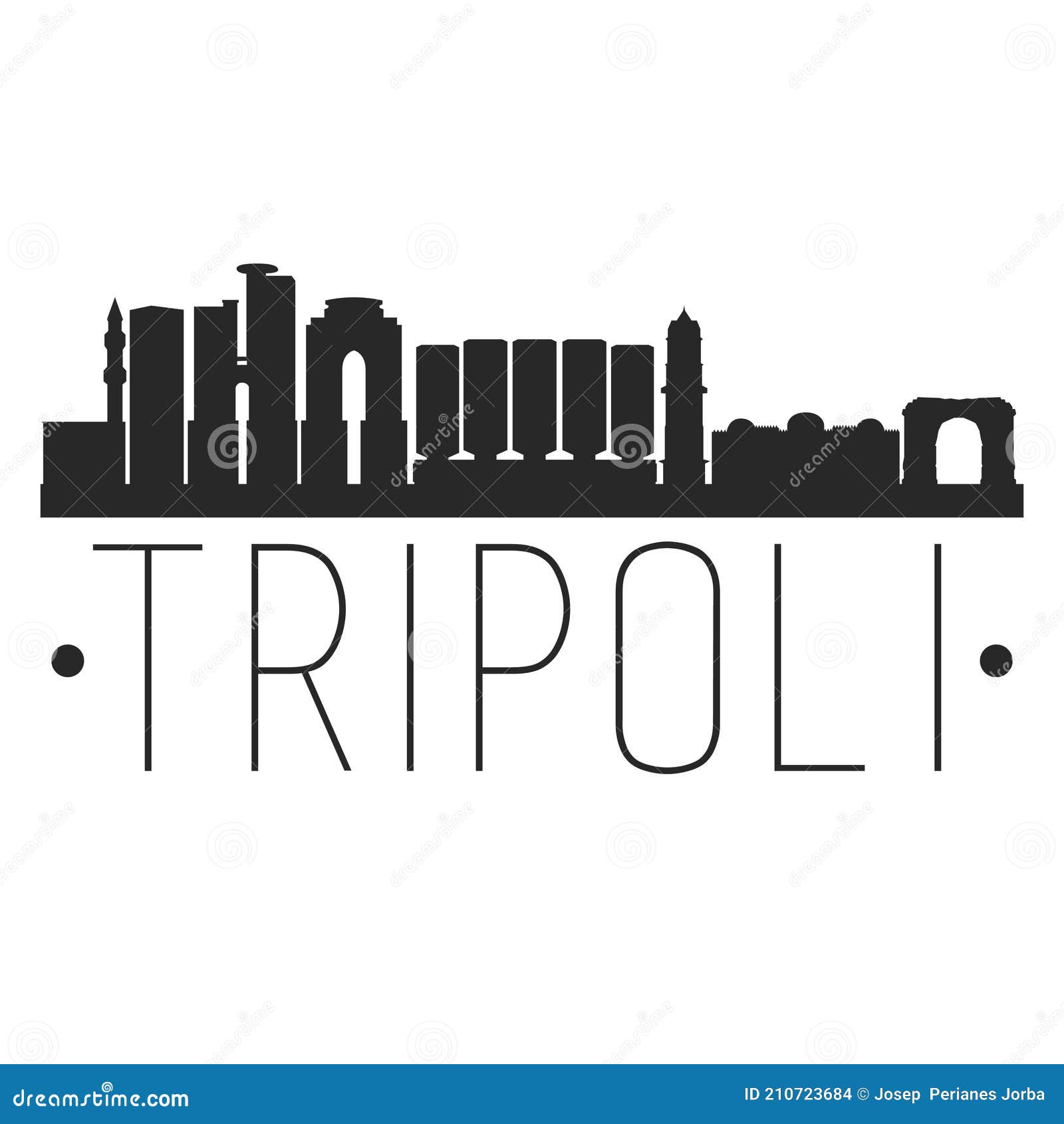 Tripoli Libya. City Skyline. Silhouette City. Design Vector. Famous ...