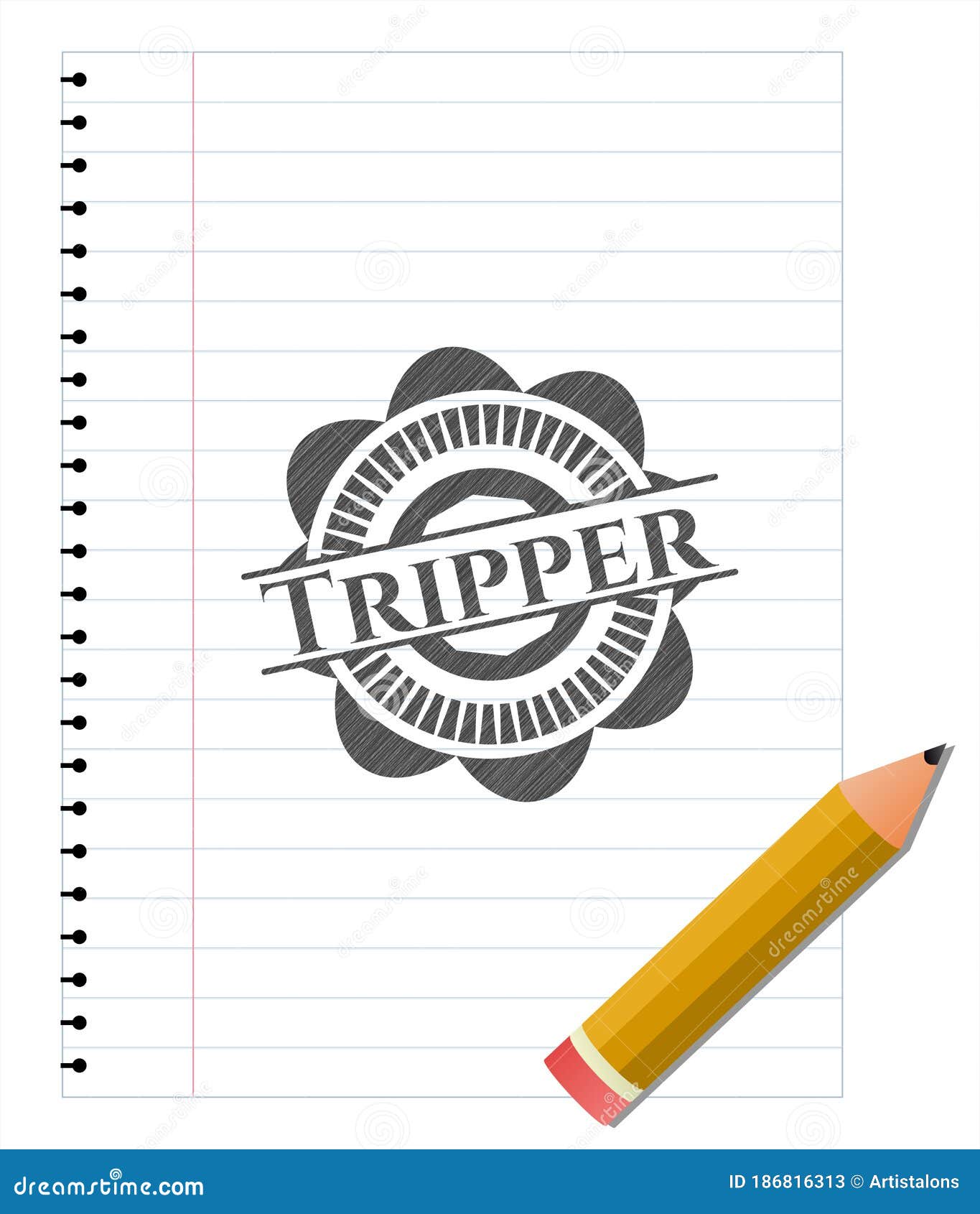 Tripper Emblem with Pencil Effect. Vector Illustration Stock Vector ...