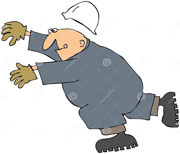 Tripping Construction Worker Stock Illustration - Illustration of ...