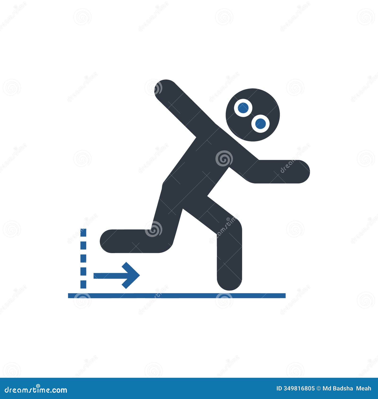 Tripping and Falling Icon stock vector. Illustration of danger - 349816805