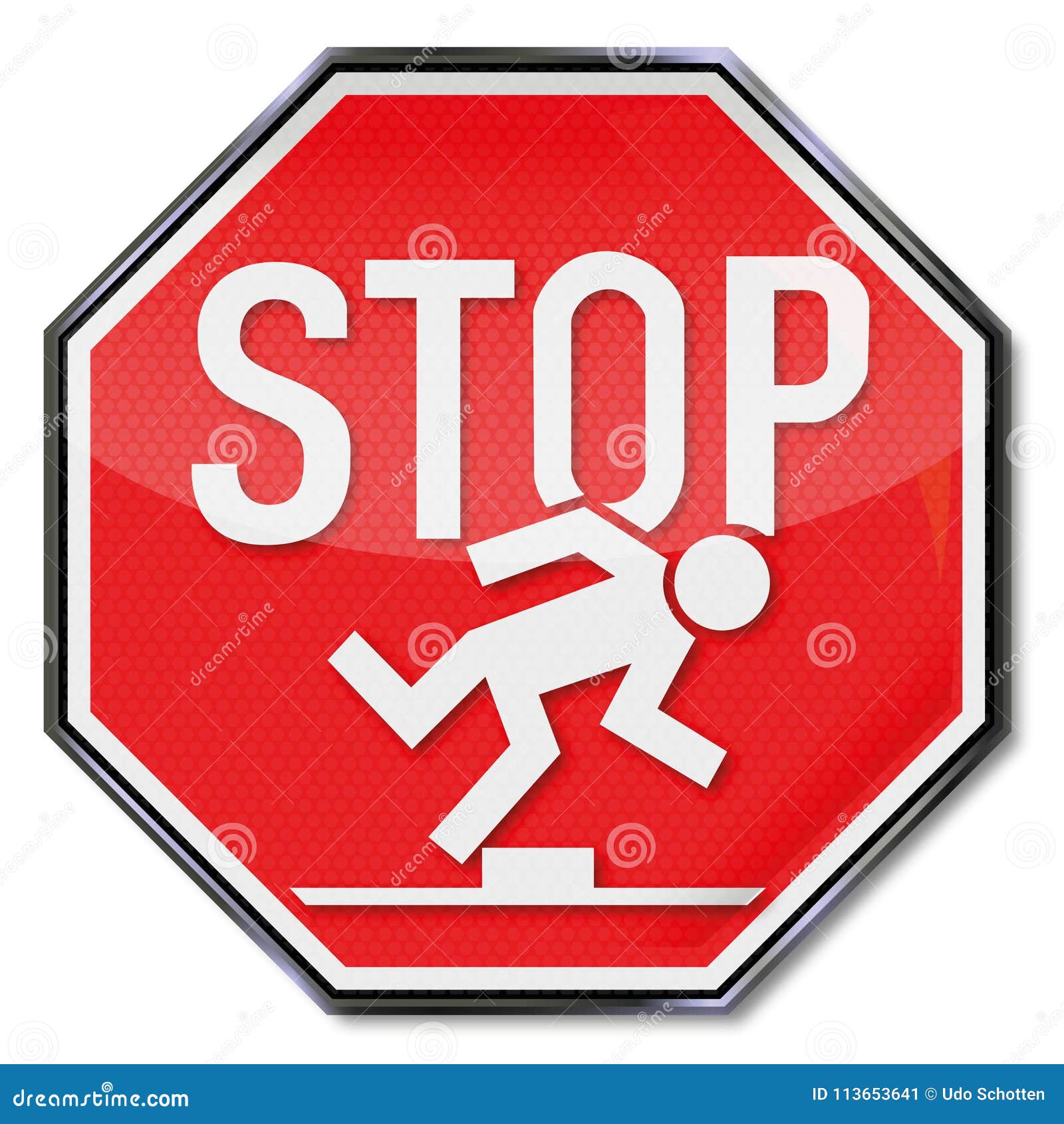 Tripping Hazard Caution Sign.Danger Of Stumbling Isolated Illustration ...