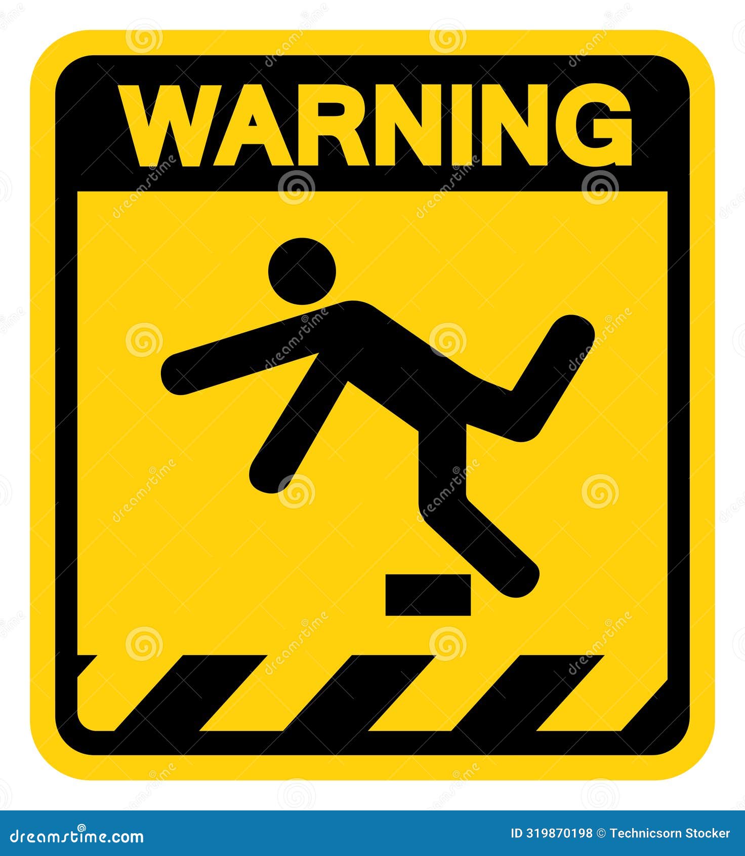 Tripping Hazard Warning Sign, Vector Illustration, Isolate on White ...