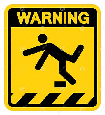 Tripping Hazard Warning Sign, Vector Illustration, Isolate on White ...