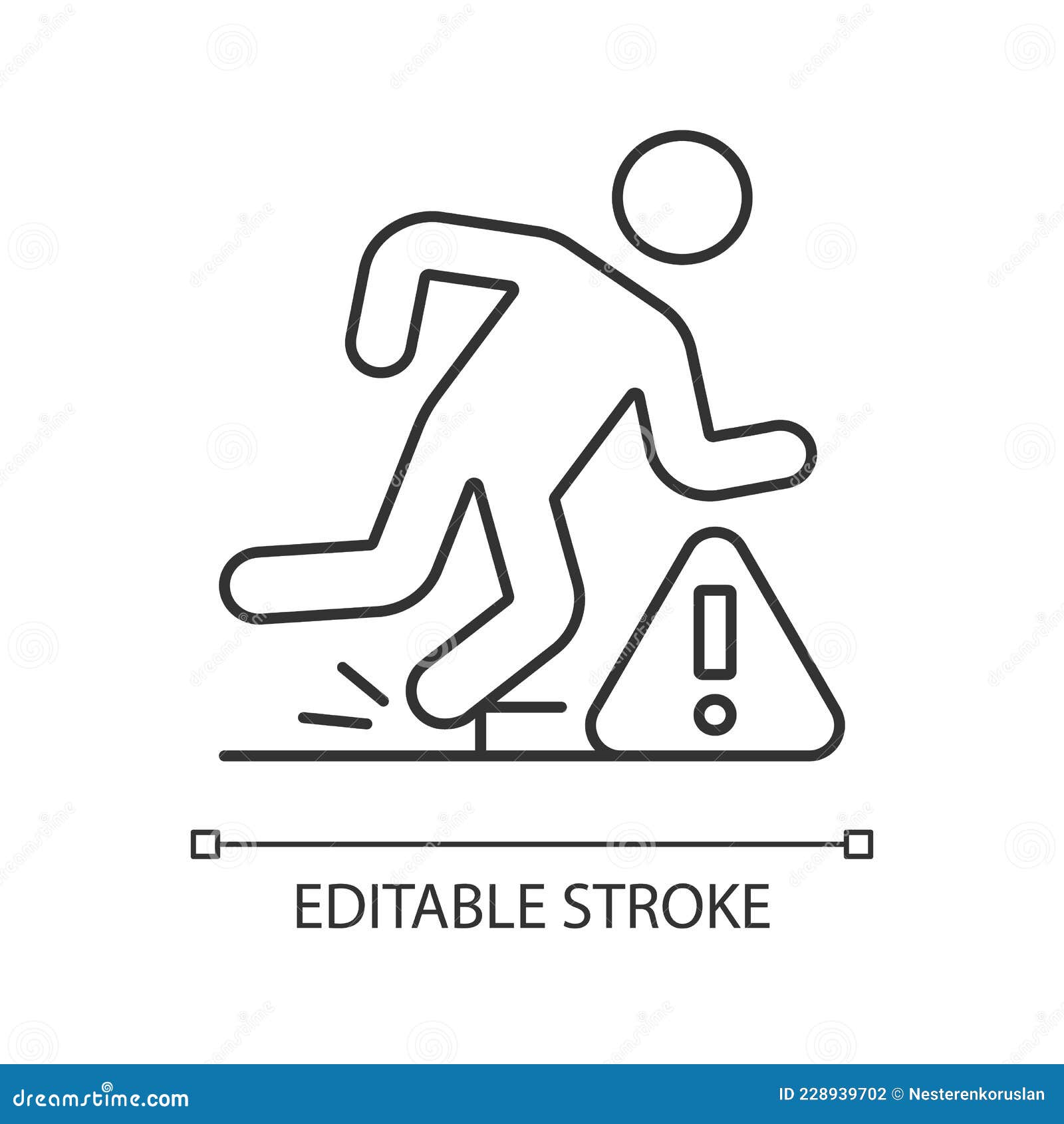 Tripping Hazards Gradient Linear Vector Manual Label Icon ...