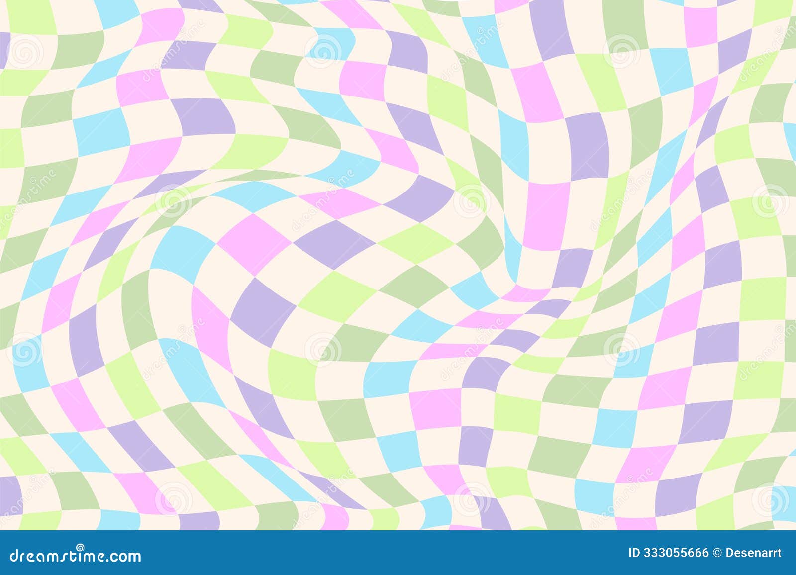 Trippy Chessboard with Soft Pastel Colors, Visual Illusion, Abstract ...