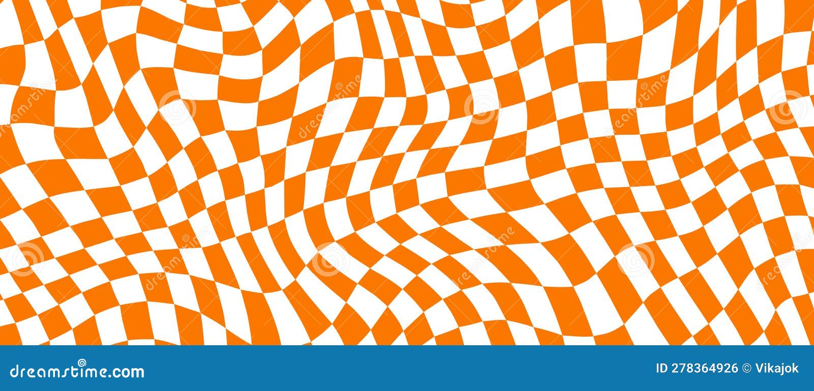 Trippy Distorted Checkerboard Background. Orange Retro Psychedelic ...