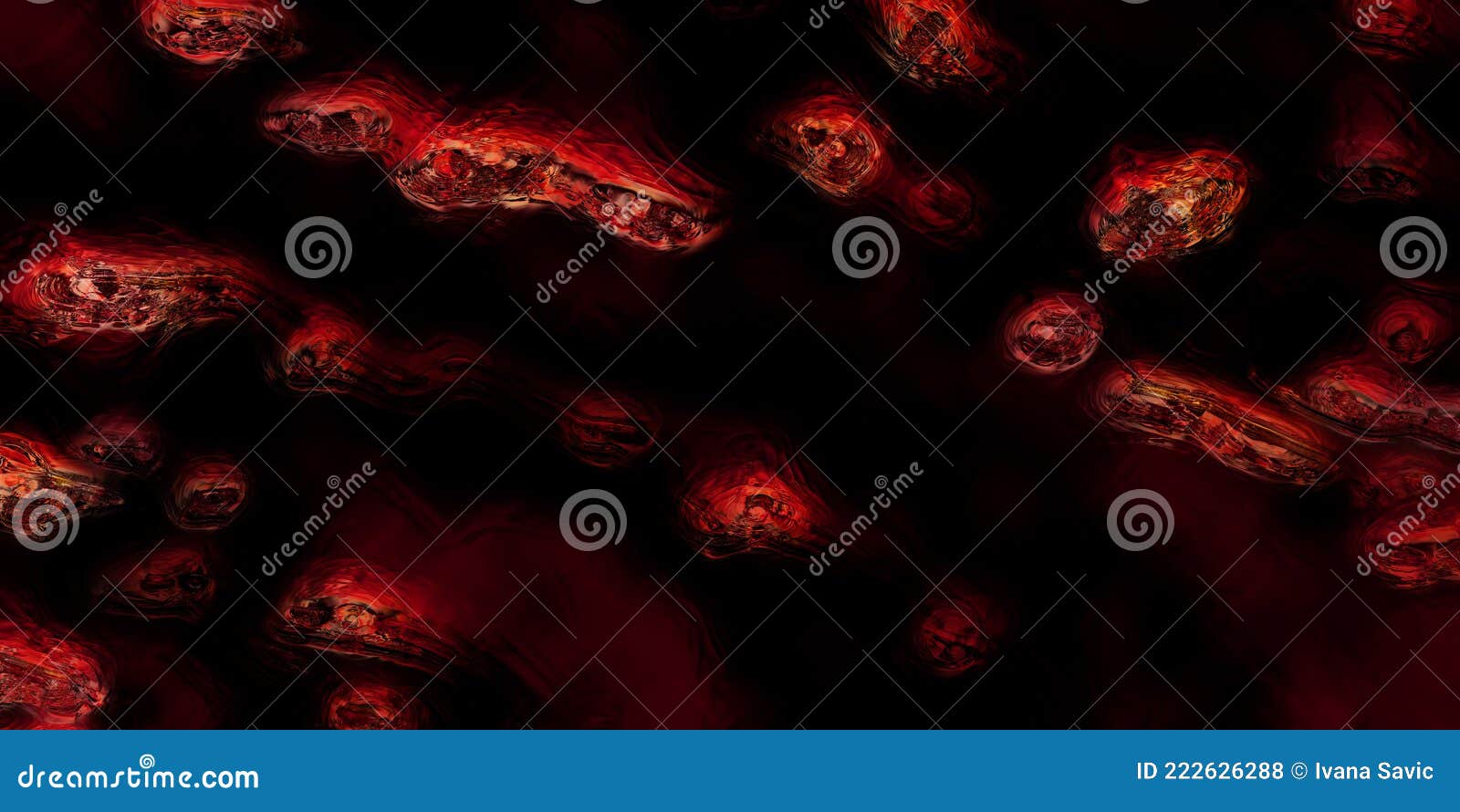 Trippy and Distorted Red Flame 3D Shapes with Light Diffraction Effect ...