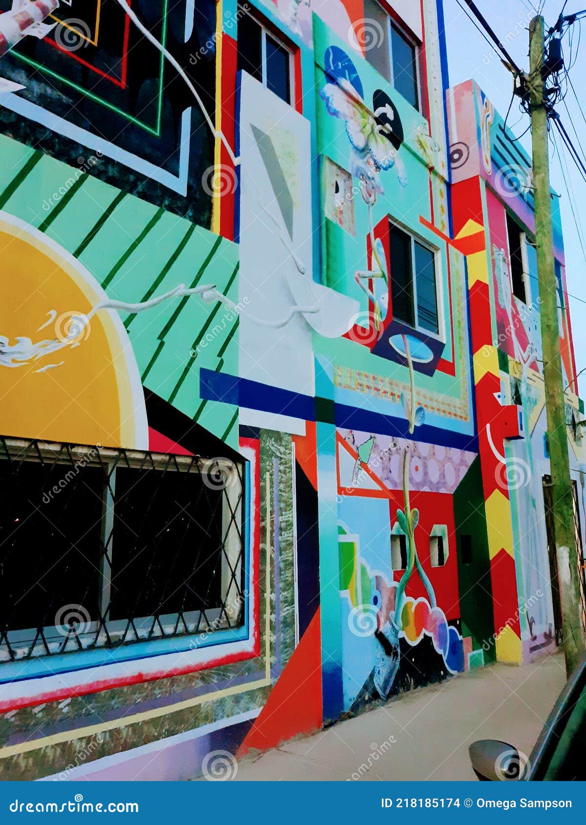 Trippy Graffiti Retro Mural on Street in Tulum Mexico Editorial Stock ...