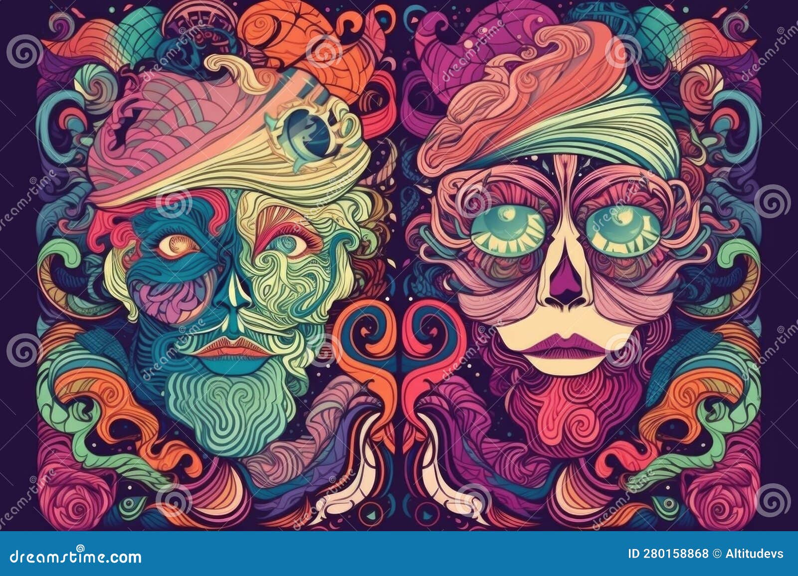 Trippy Poster with Psychedelic Colors and Patterns for Party or Event ...