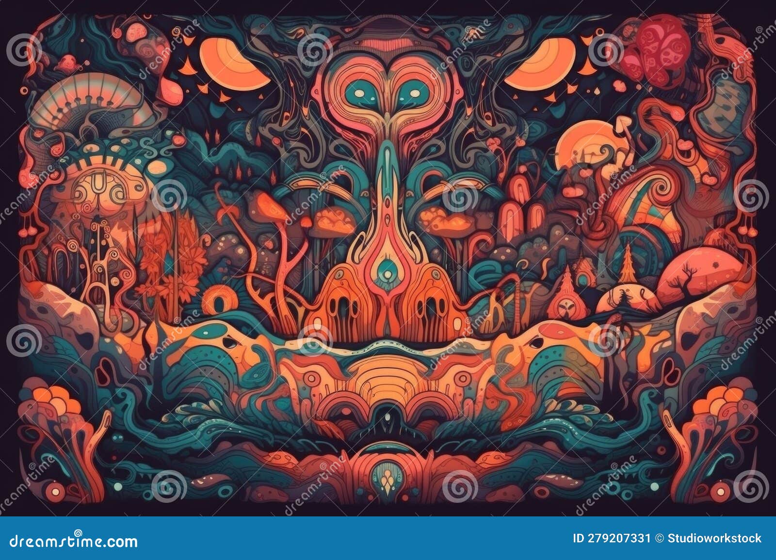 Trippy Poster with Psychedelic Colors and Patterns for Party or Event ...