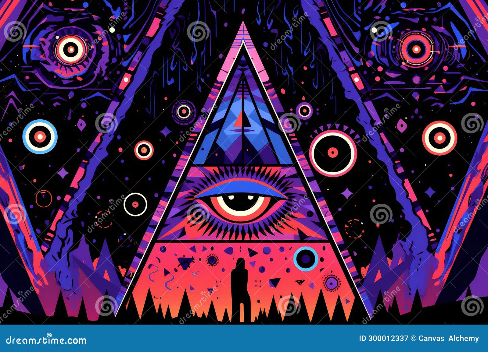 Trippy and Psychedelic Artwork. Surreal Illustration in Vivid ...