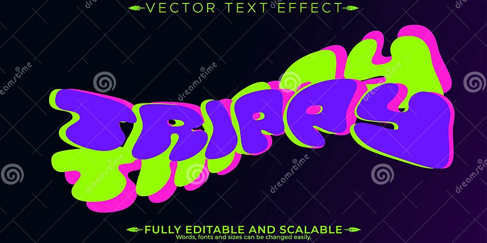Trippy Psychedelic Text Effect, Editable Mushroom Text Style Stock ...