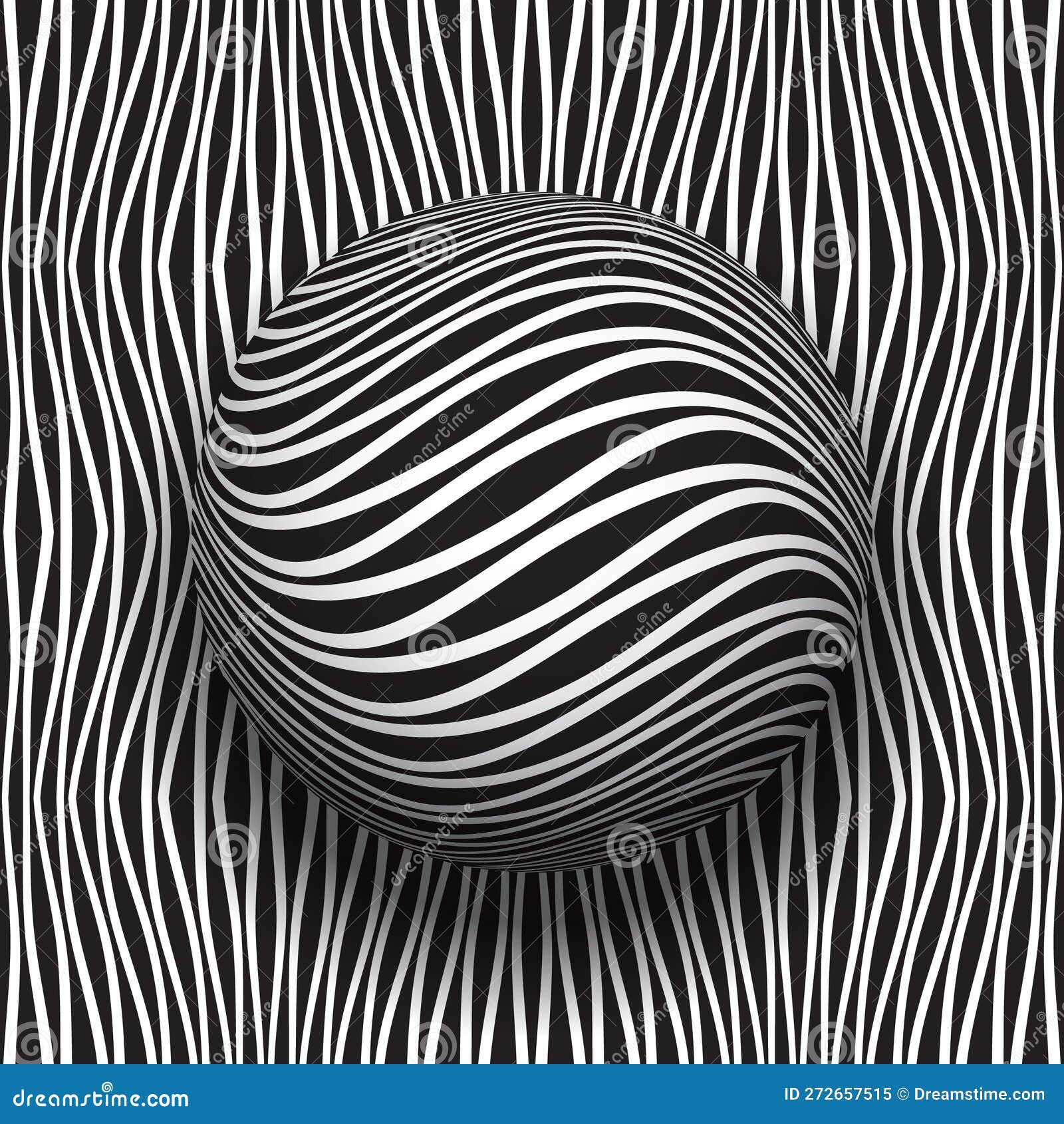 Trippy Sphere Moves In Corner. Vector Dizzy Moving Optical Illusion ...