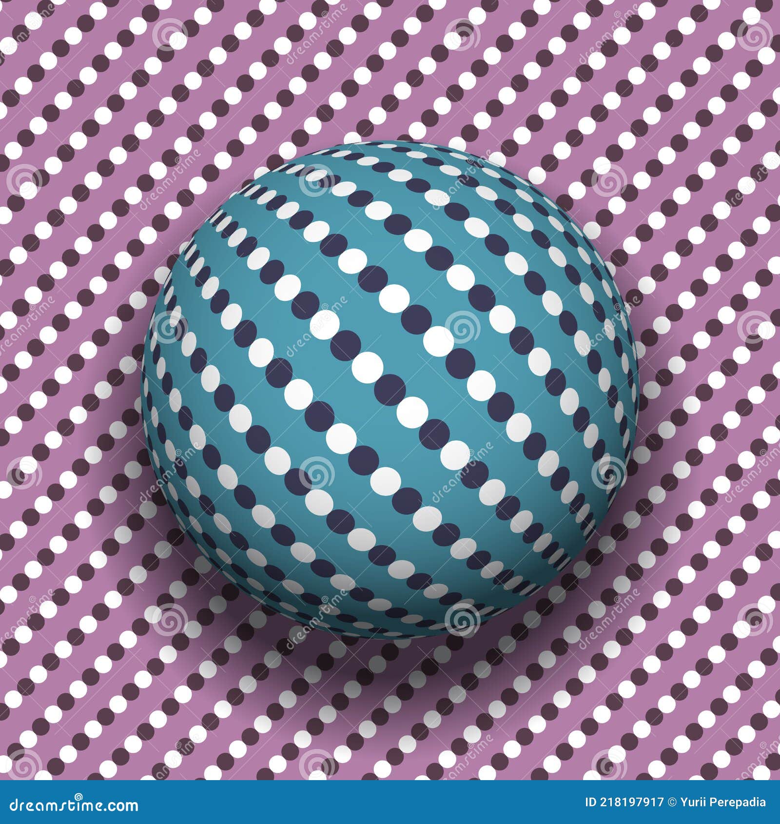 Trippy Sphere on Surface of Polka Dot Pattern. Vector Dizzy Moving ...