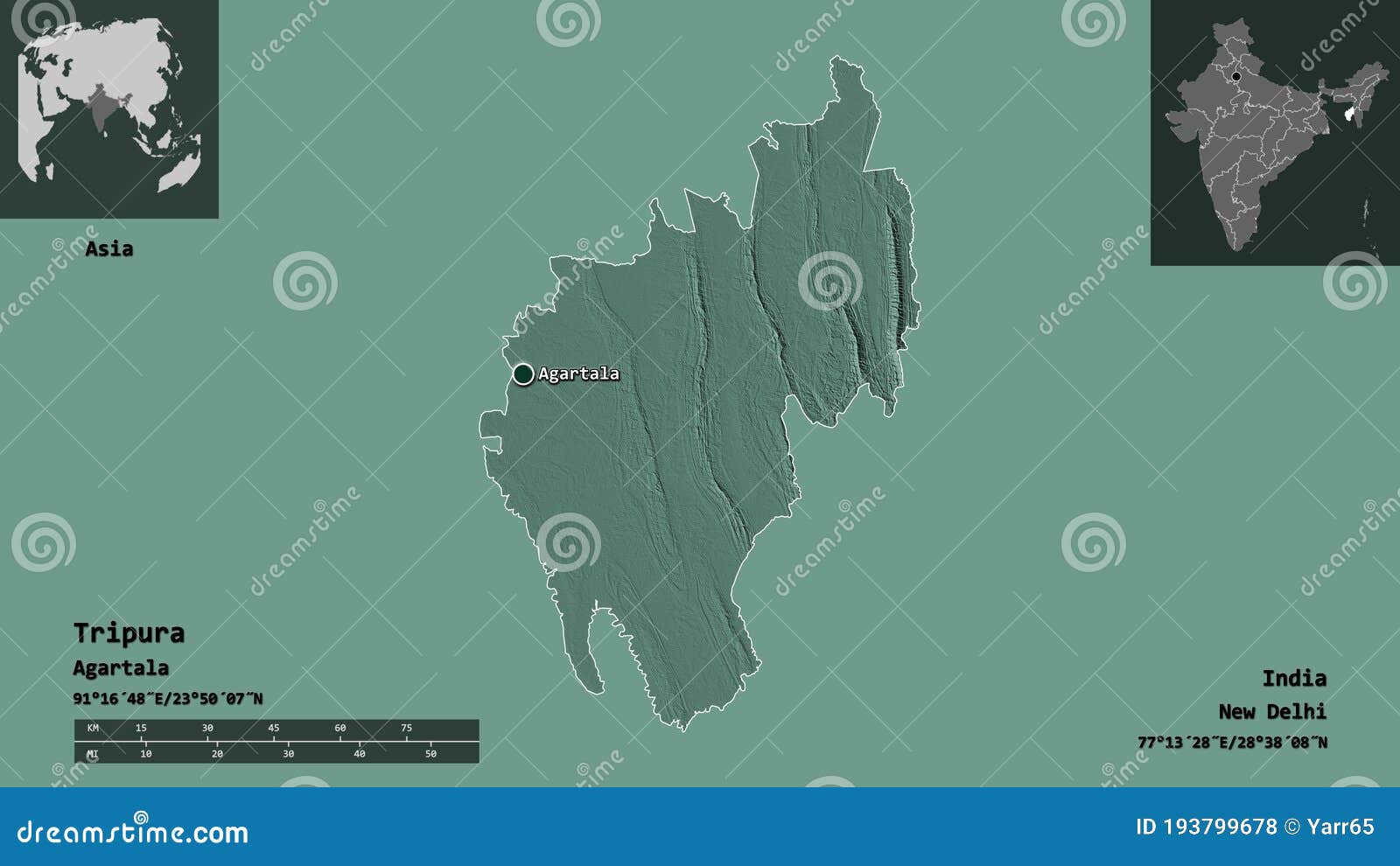 Tripura, State of India,. Previews. Administrative Stock Illustration ...