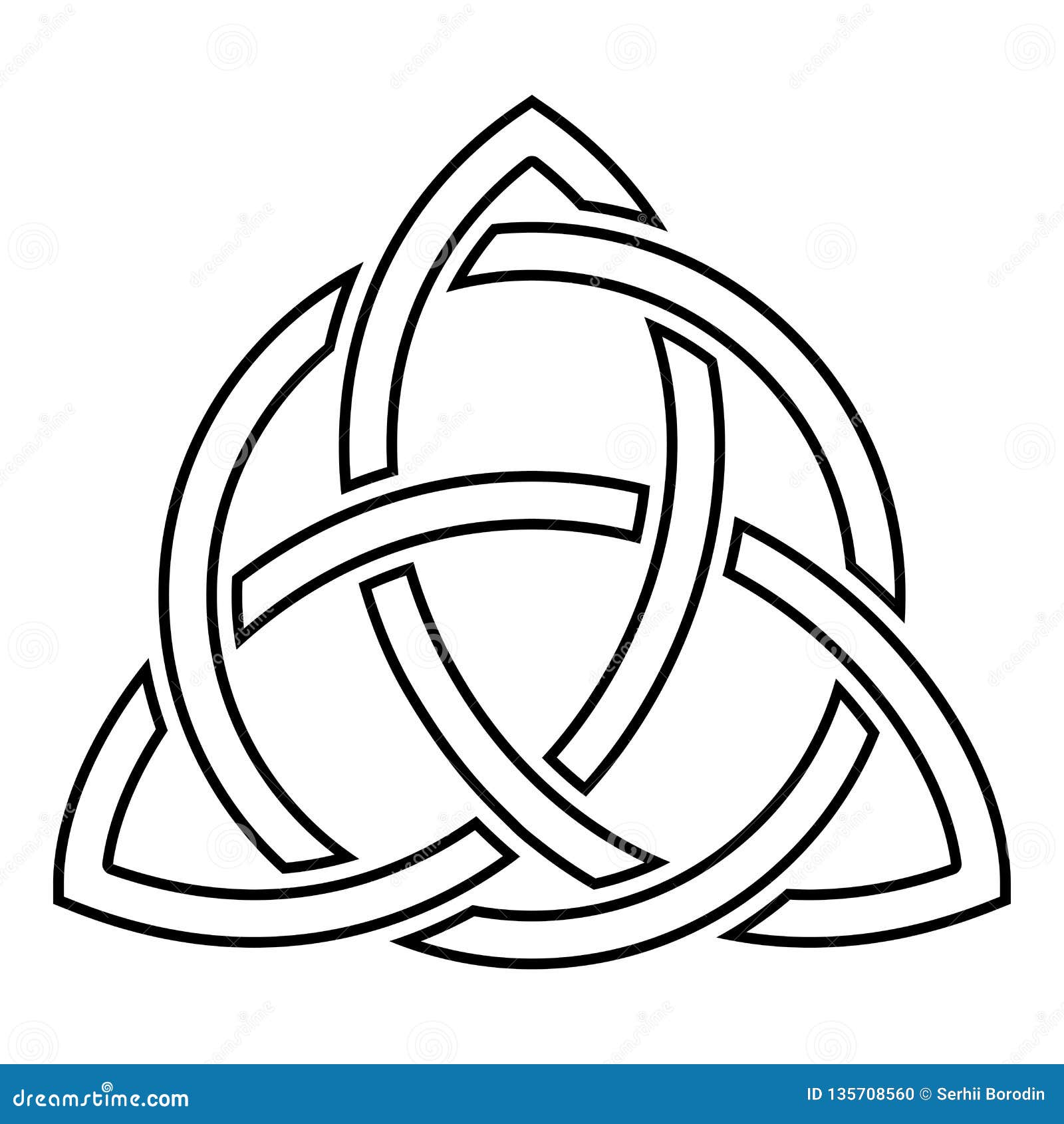 Triquetra In Circle Trikvetr Knot Shape Trinity Knot Icon Black Color