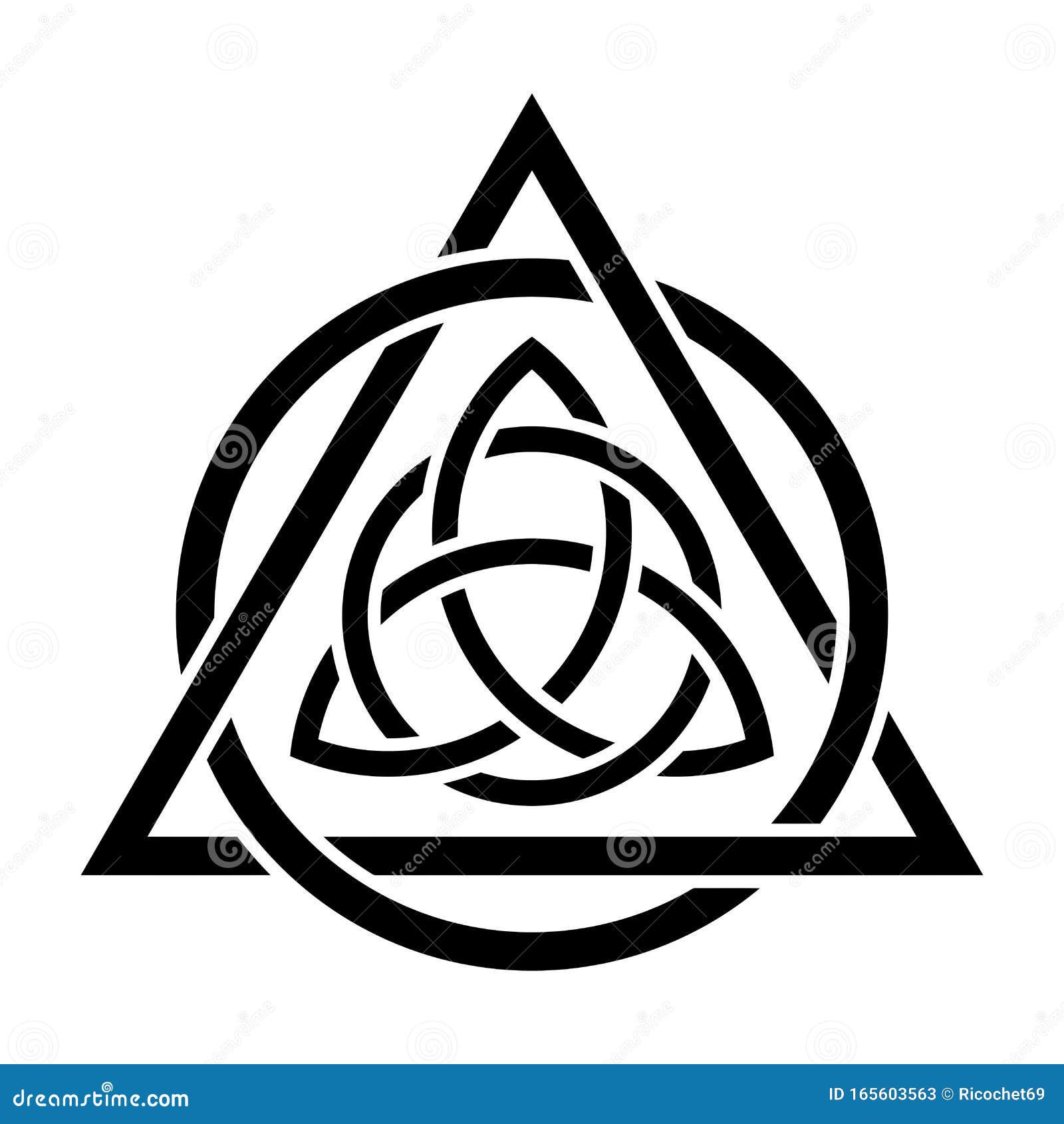 Triquetra Inside a Triangle Interlaced with Circle Symbol Stock ... Triquetra Inside a Triangle Interlaced with Circle Symbol Stock ...