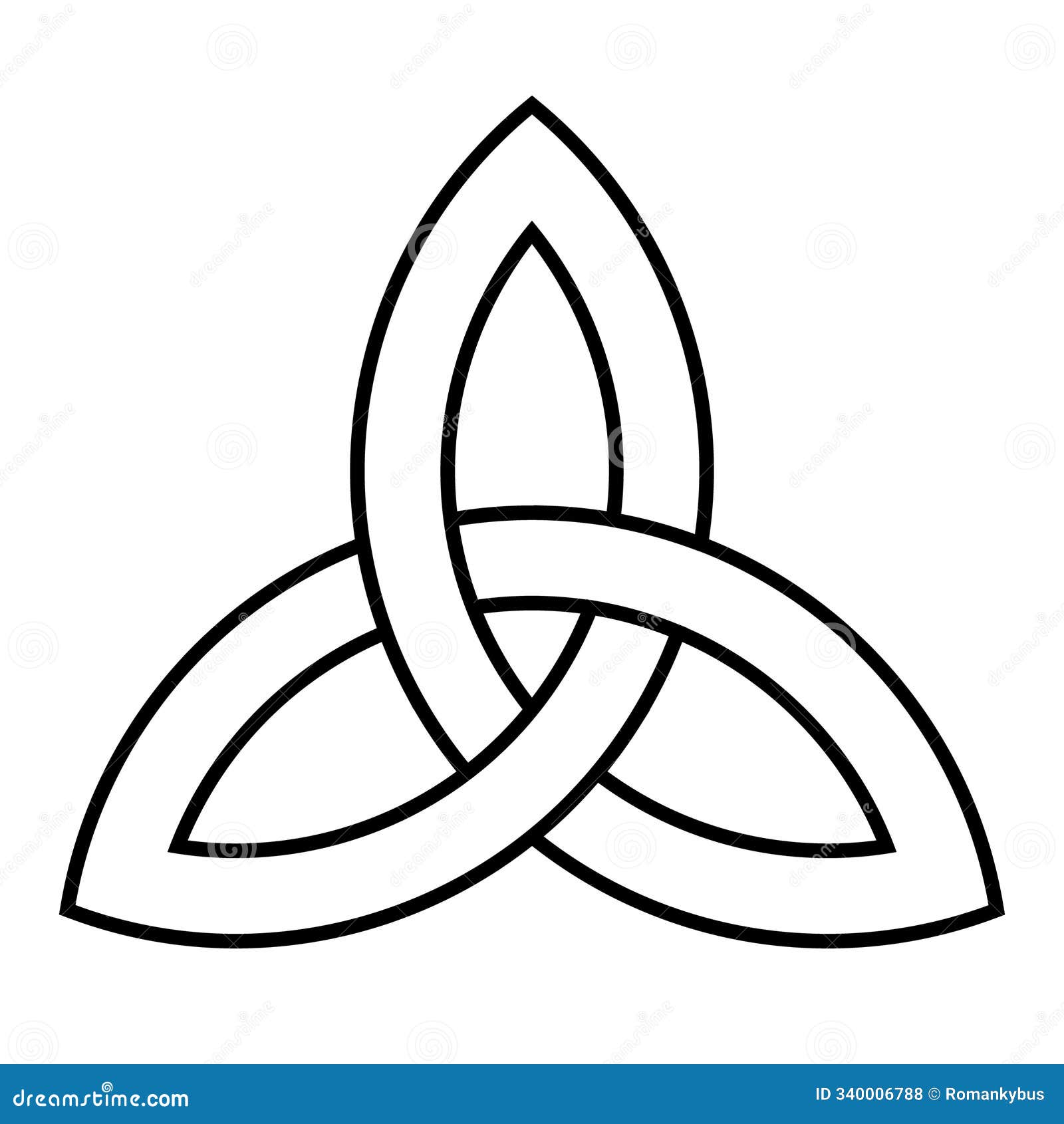 Triquetra Ornament - Black and White Vector Illustration of Medieval ...