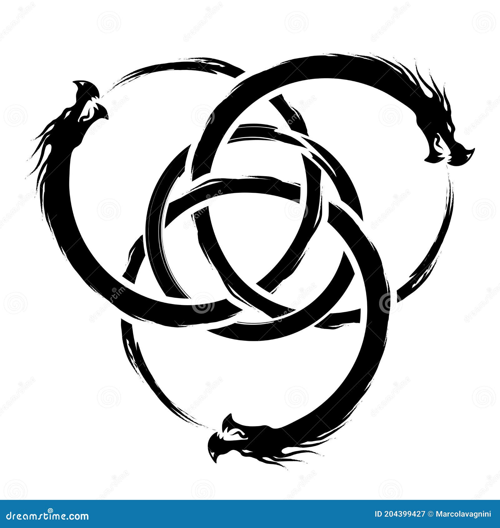 Triquetra Symbol Isolated On White Background. Trinity Or Trefoil Knot ...