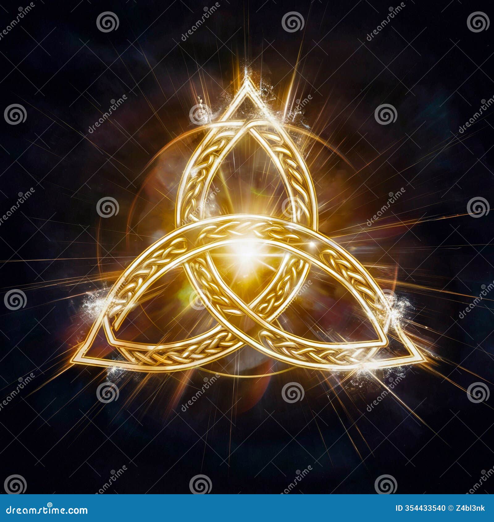 Triquetra Trinity a Christian or Celtic Trinity Knot Sign Shining with ...