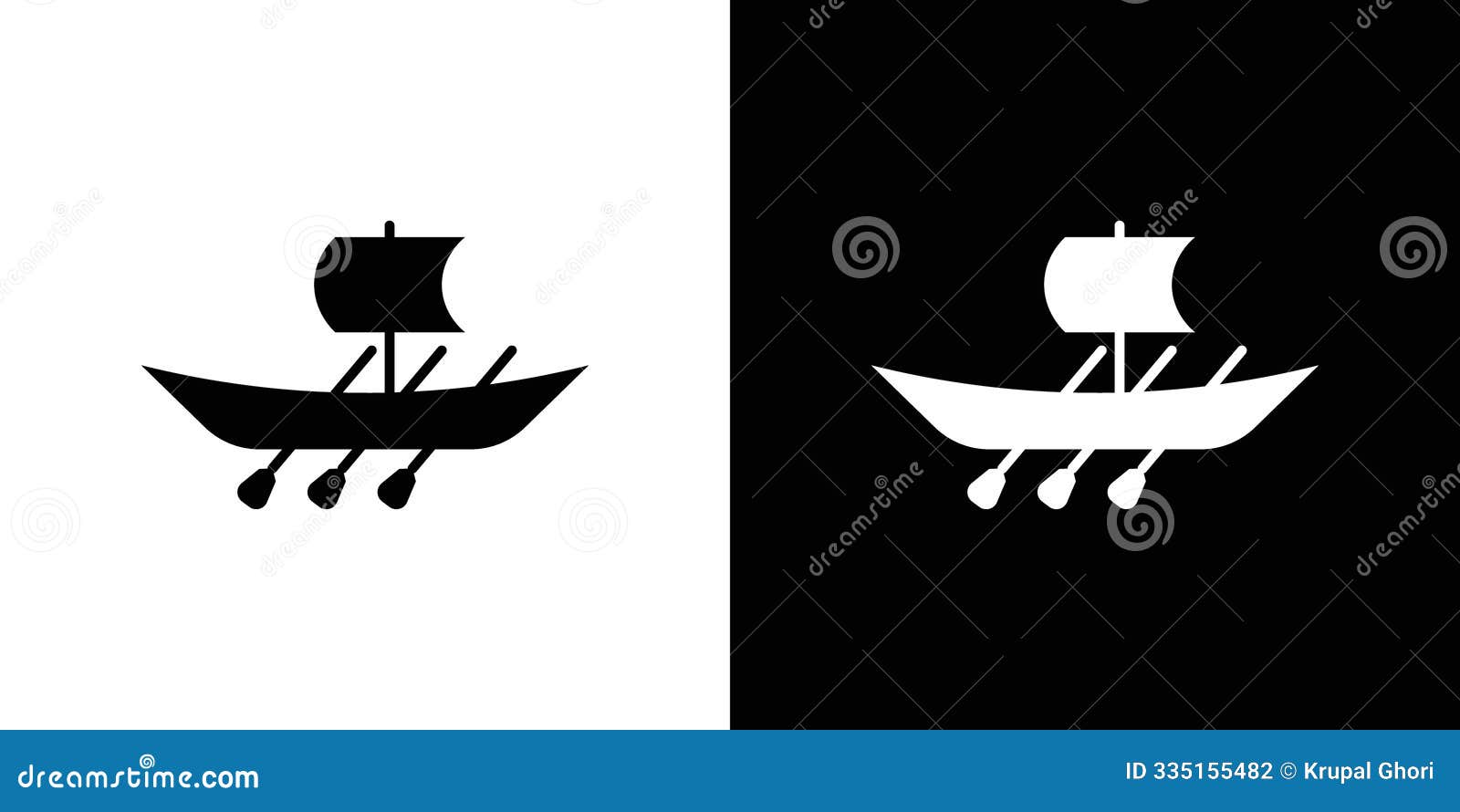 Trireme Icon Linear Logo Mark In Black And White Vector Illustration ...