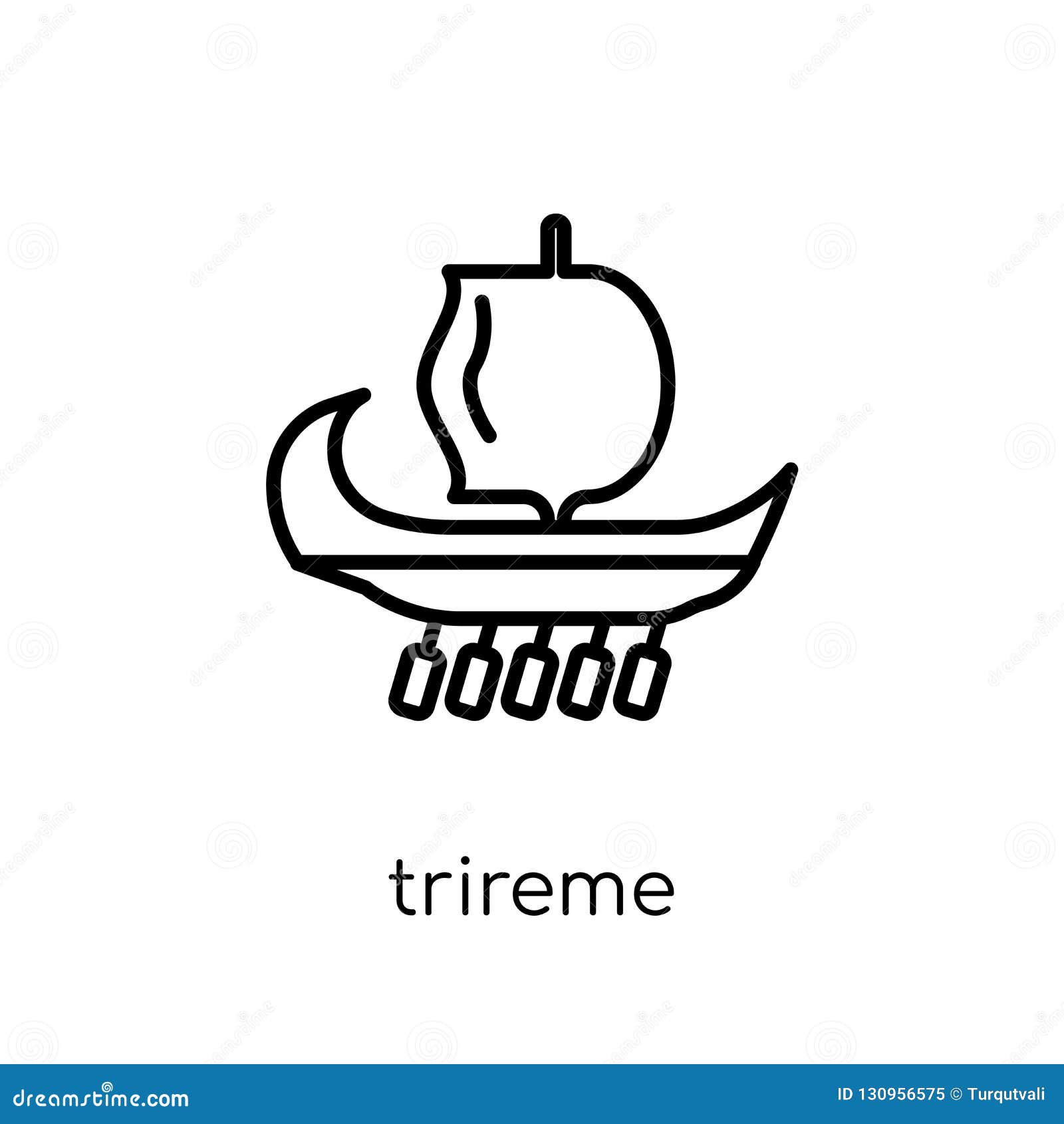 Trireme Vector Icon Isolated On Transparent Background, Trireme ...