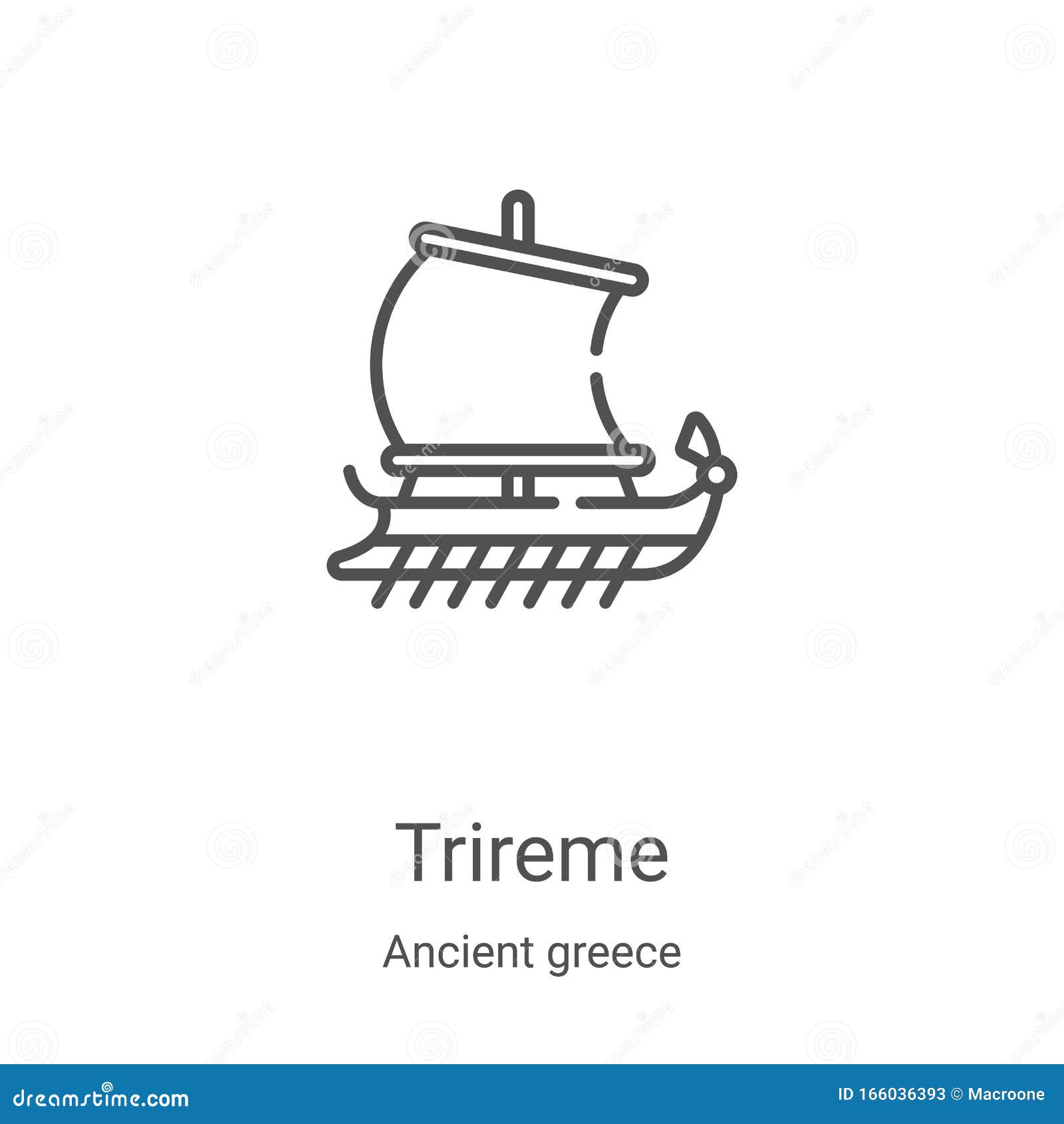 Trireme Vector Icon Isolated On Transparent Background, Trireme ...