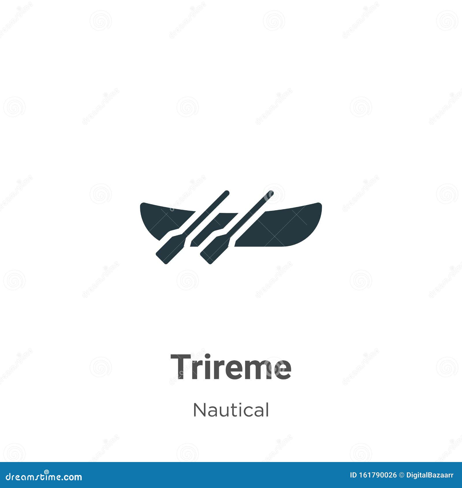 Trireme Vector Icon on White Background. Flat Vector Trireme Icon ...