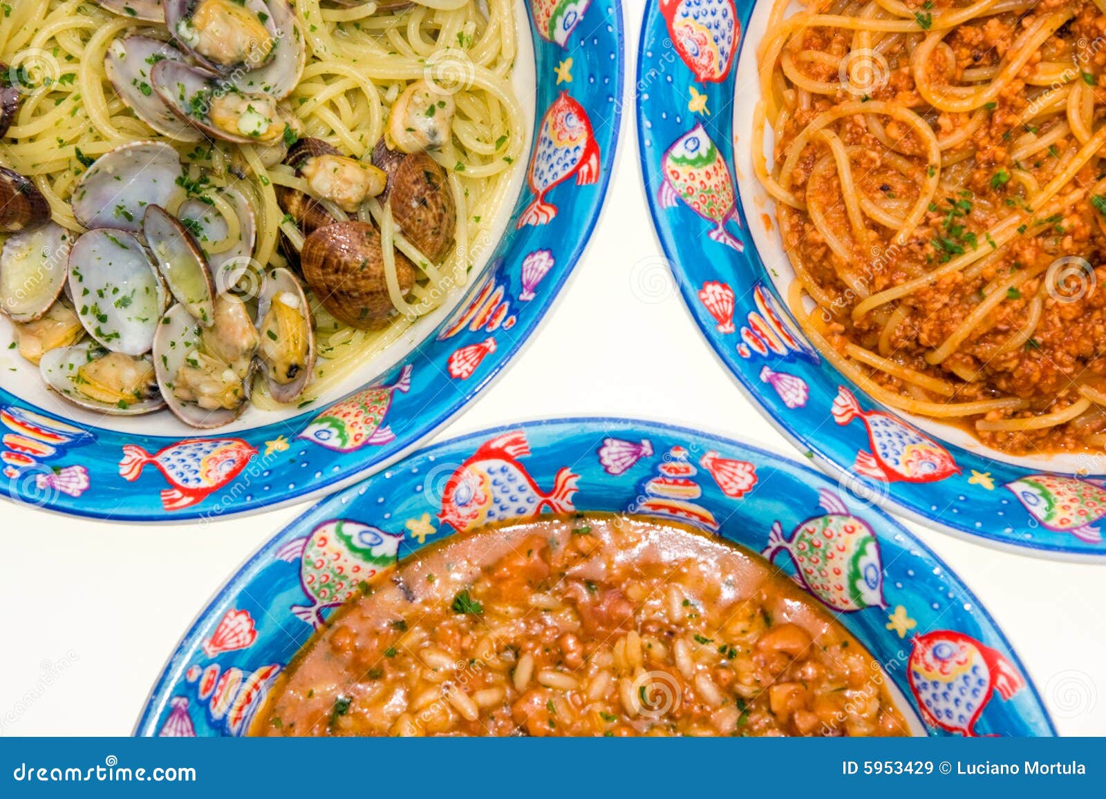Tris of Italian Pasta and Rice. Stock Image - Image of ingredients ...
