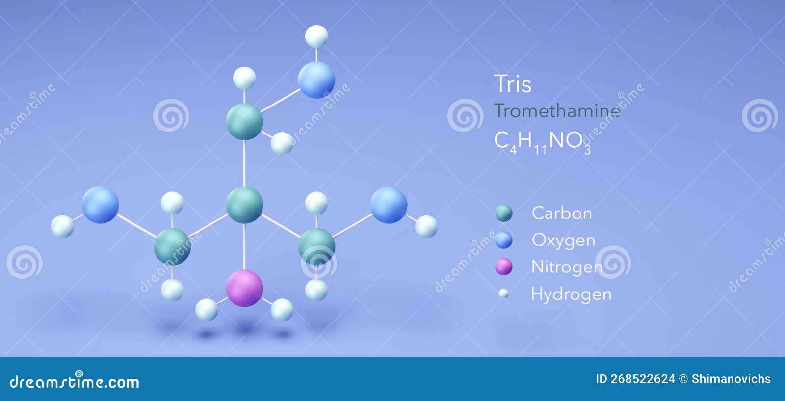 Tris, Molecular Structures, Tromethamine, 3d Model, Structural Chemical ...