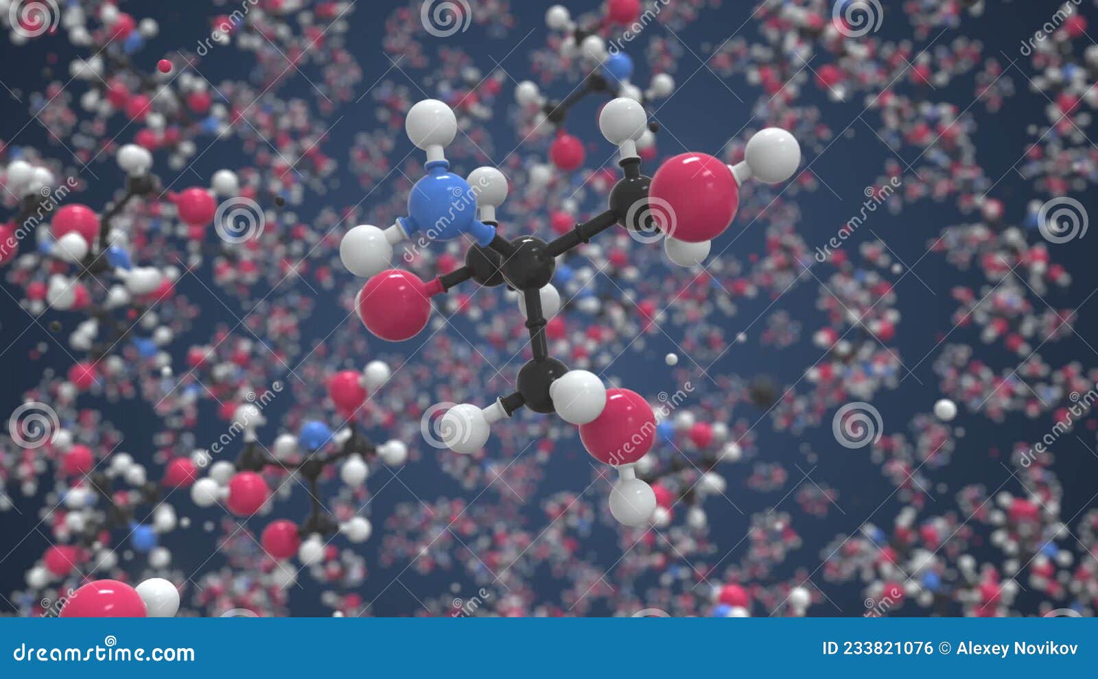 Tris Molecule Made with Balls, Isolated Molecular Model. Looping 3D ...