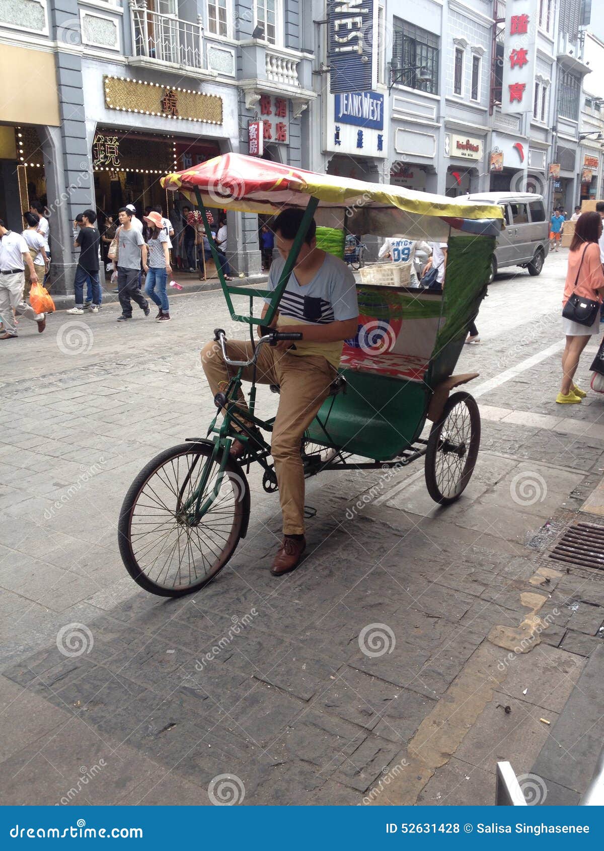 Trishaw editorial stock photo. Image of transportation - 52631428