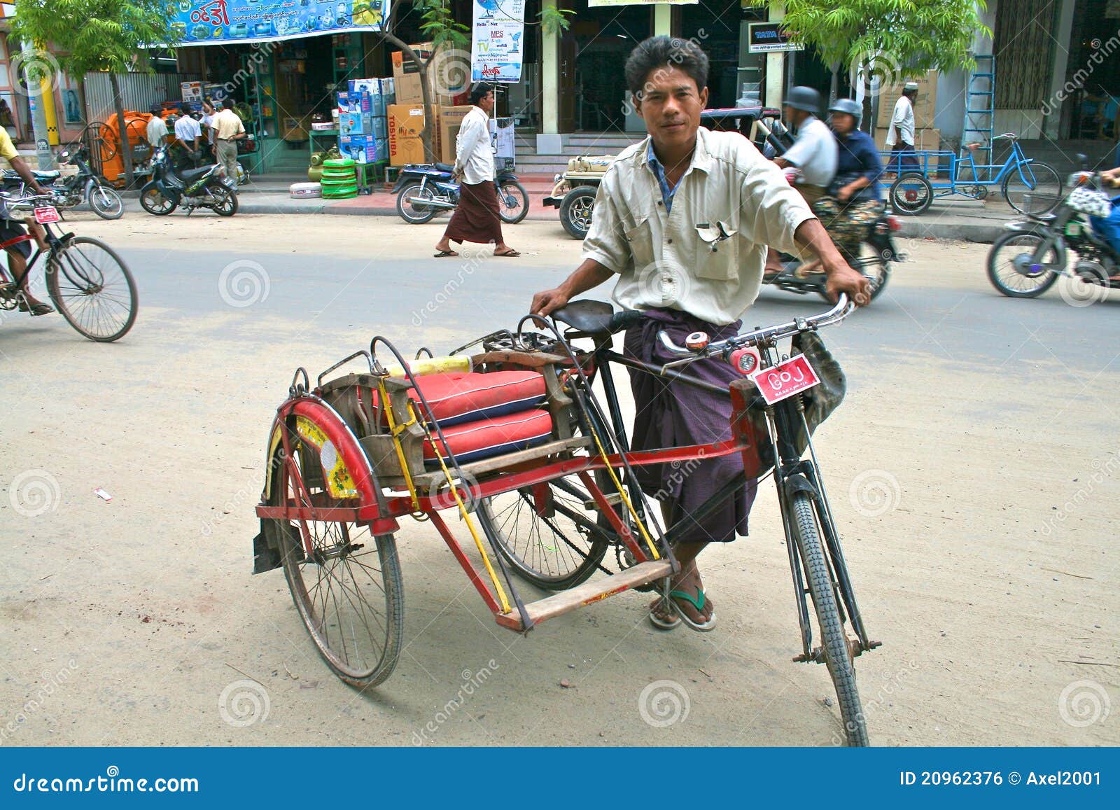 Trishaw Driver Waiting for Customer in Mandalay Editorial Photo - Image ...