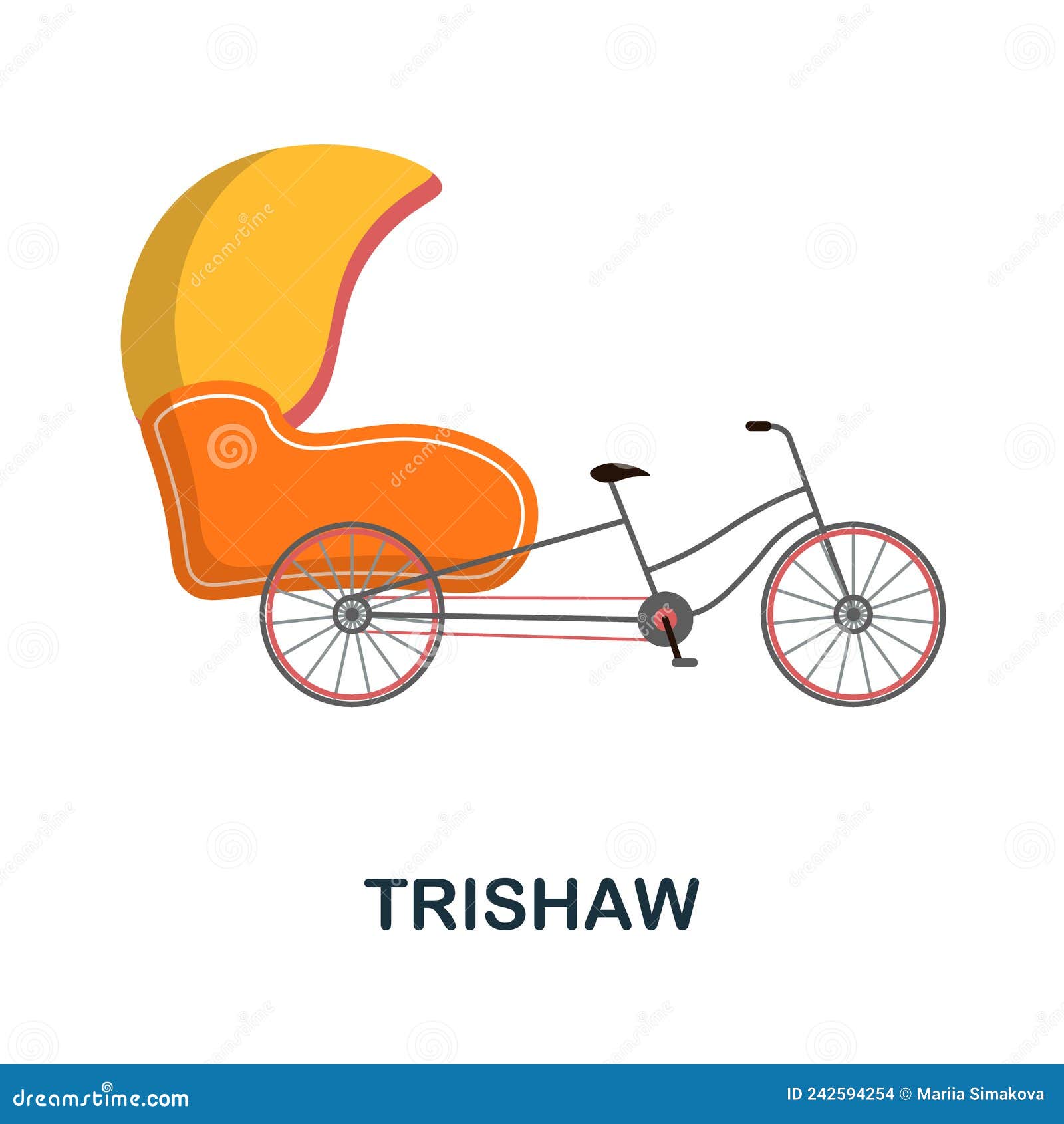 Trishaw Flat Icon. Colored Element Sign from Public Transport ...