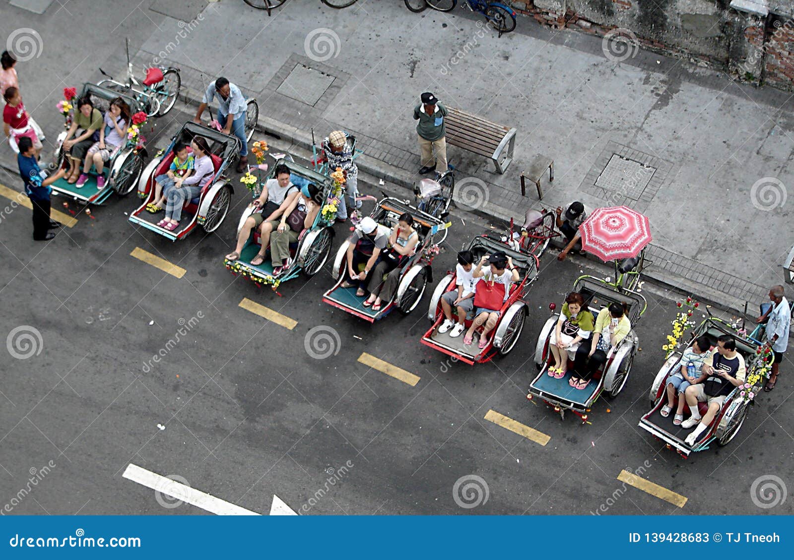 Group Trishaw Ride editorial stock photo. Image of penang - 139428683
