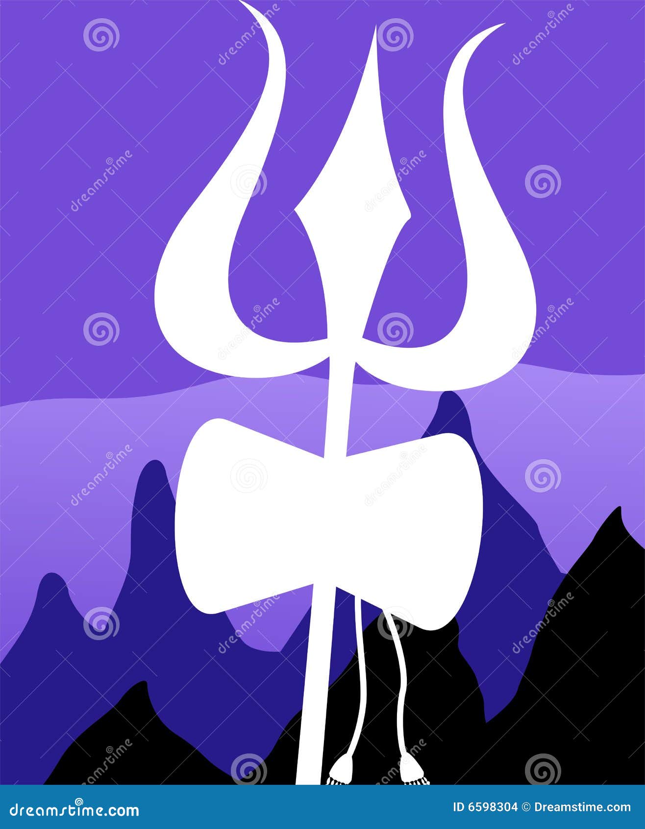 Trishul stock vector. Illustration of pray, drum, hinduism - 6598304
