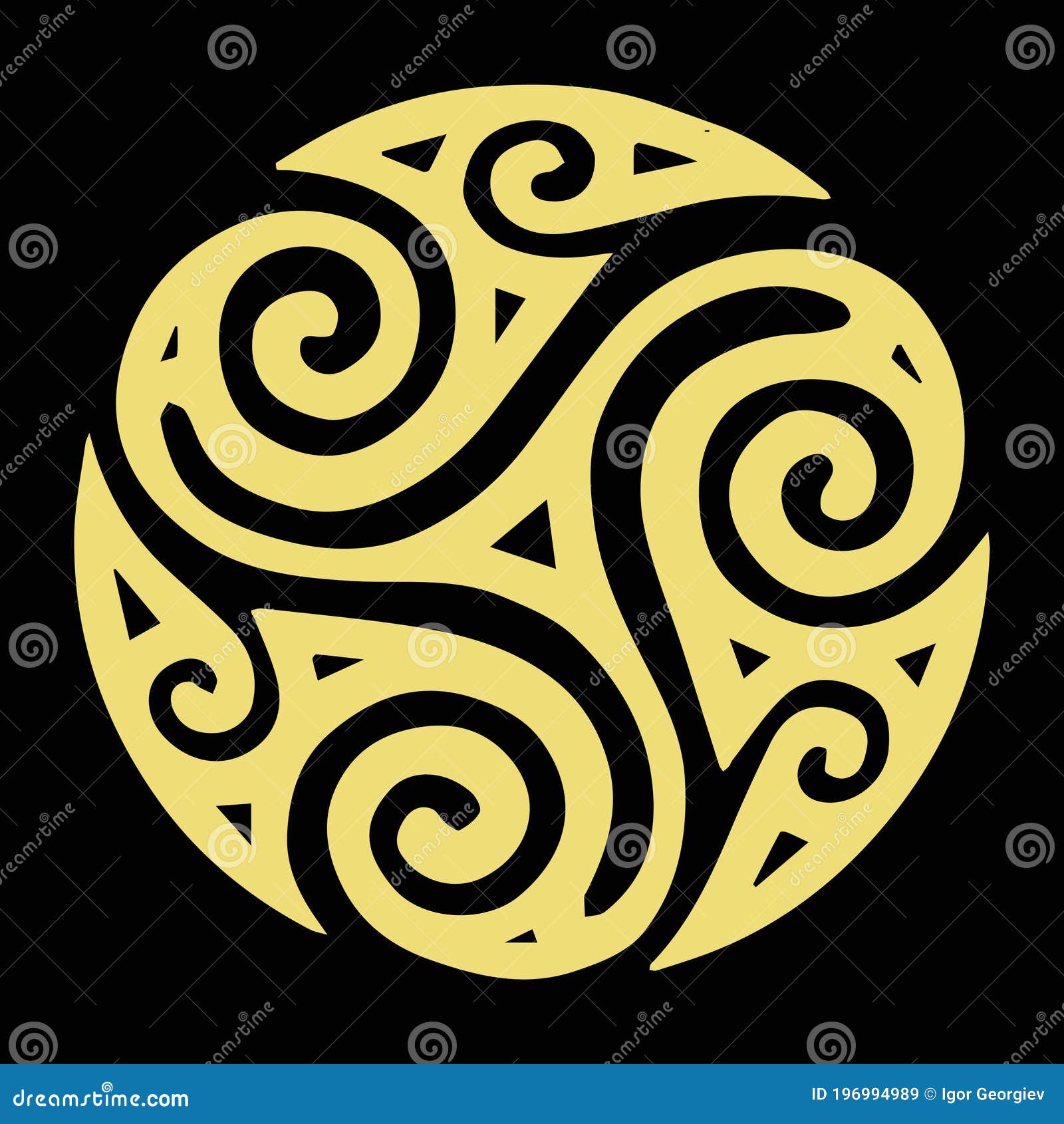 Vector Celtic Spiral Triskel Symbol Tattoo Flash Stock Vector ...