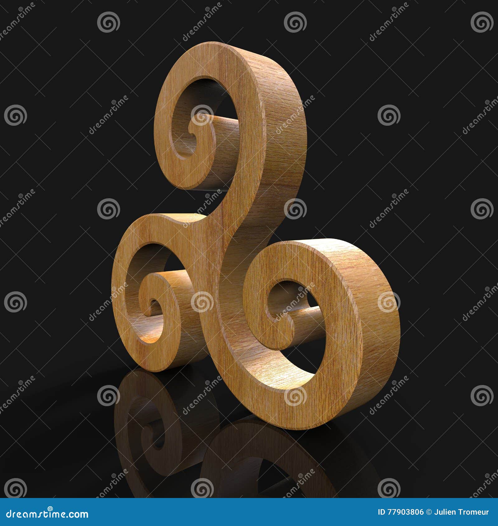 Triskel - 3D Illustration stock illustration. Illustration of spiral ...
