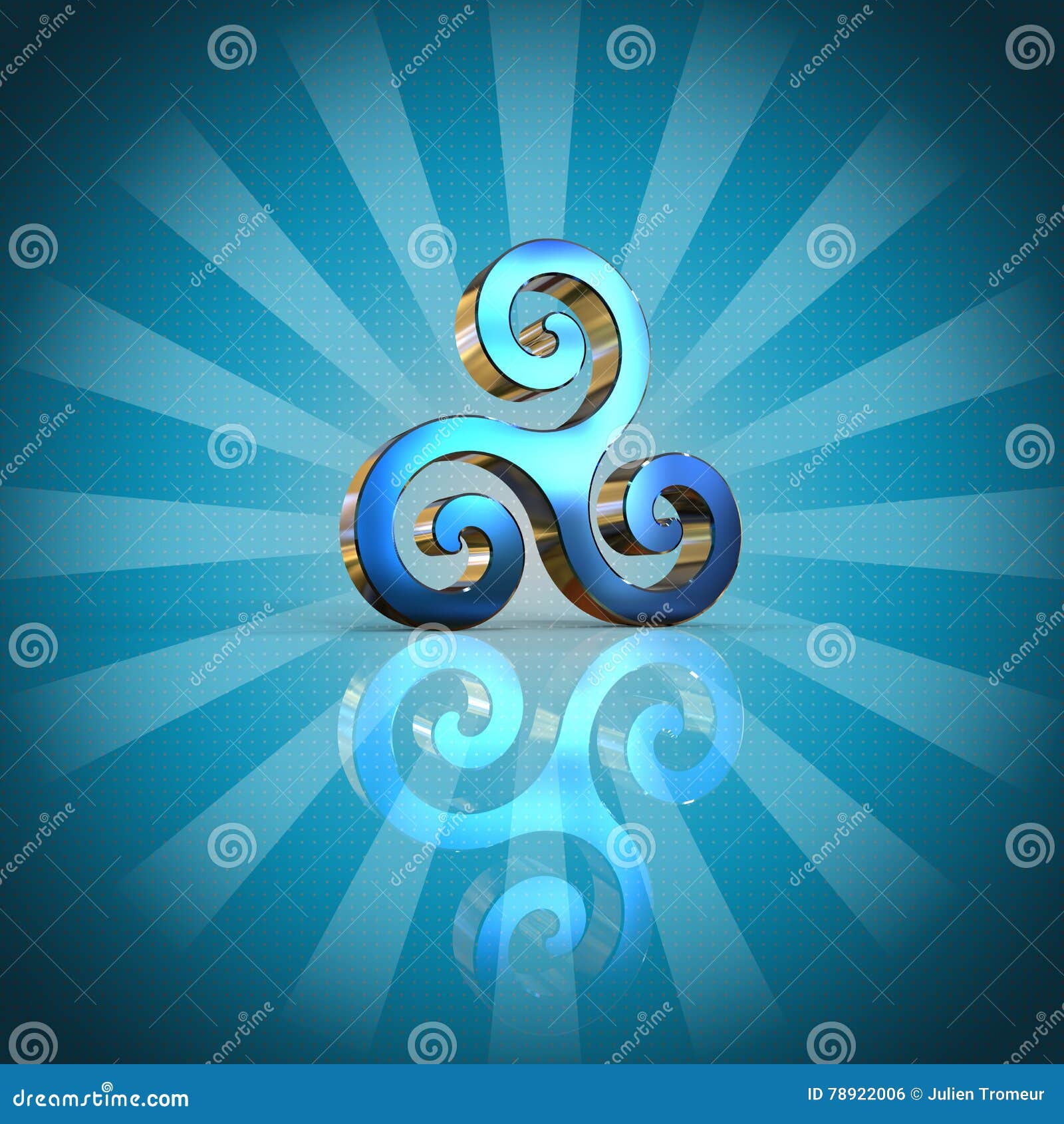 Triskel - 3D Illustration stock illustration. Illustration of cycle ...