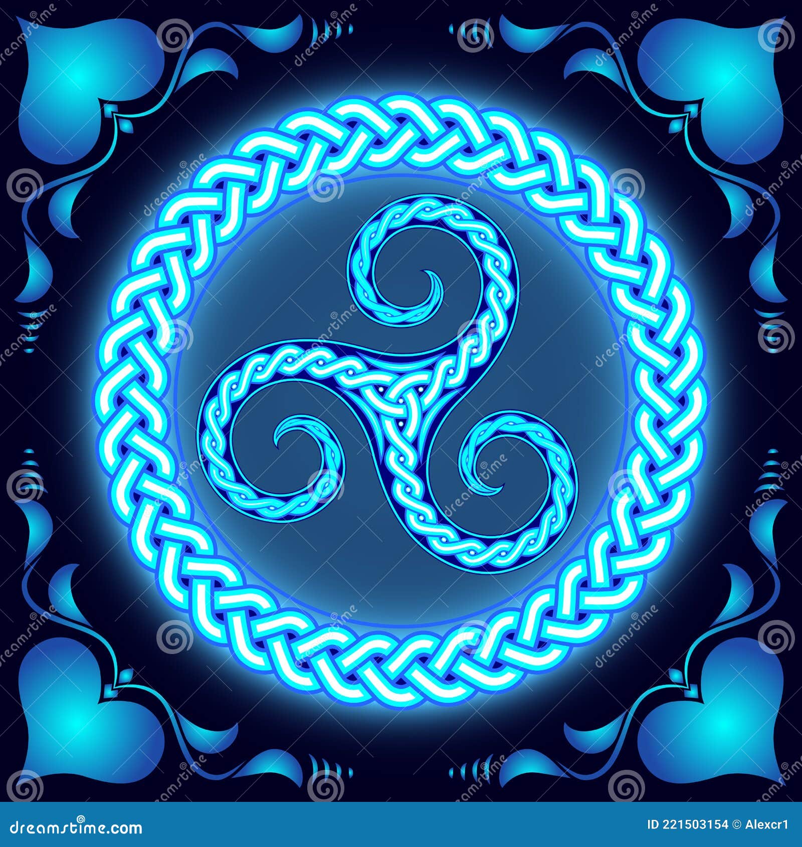 Neon Triskelion Or Triskele Symbol Sign Red Color Vector Illustration ...