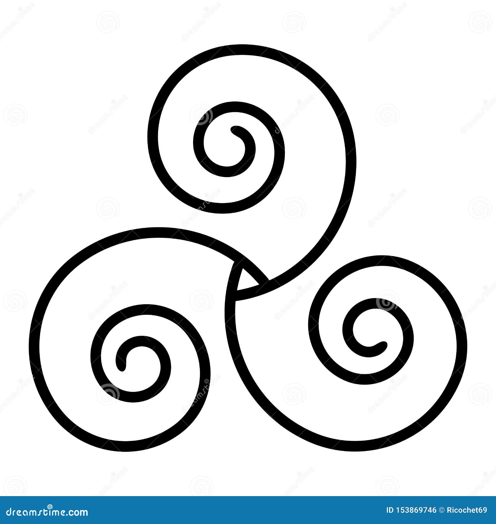 Triskelion symbol icon stock illustration. Illustration of curve ...