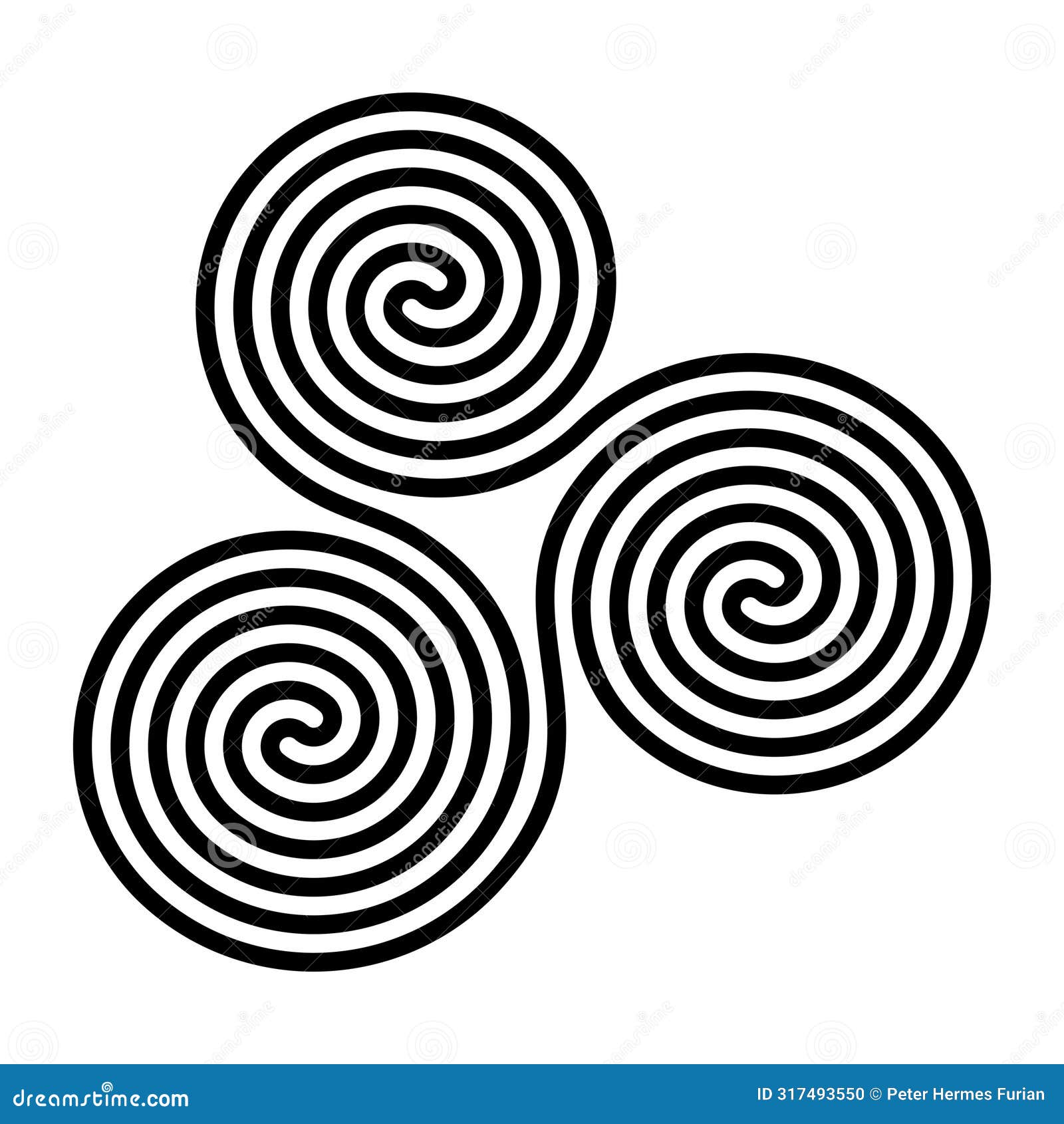 Triskelion, Neolithic Triple-spiral Symbol, Seamlessly Conjoined ...